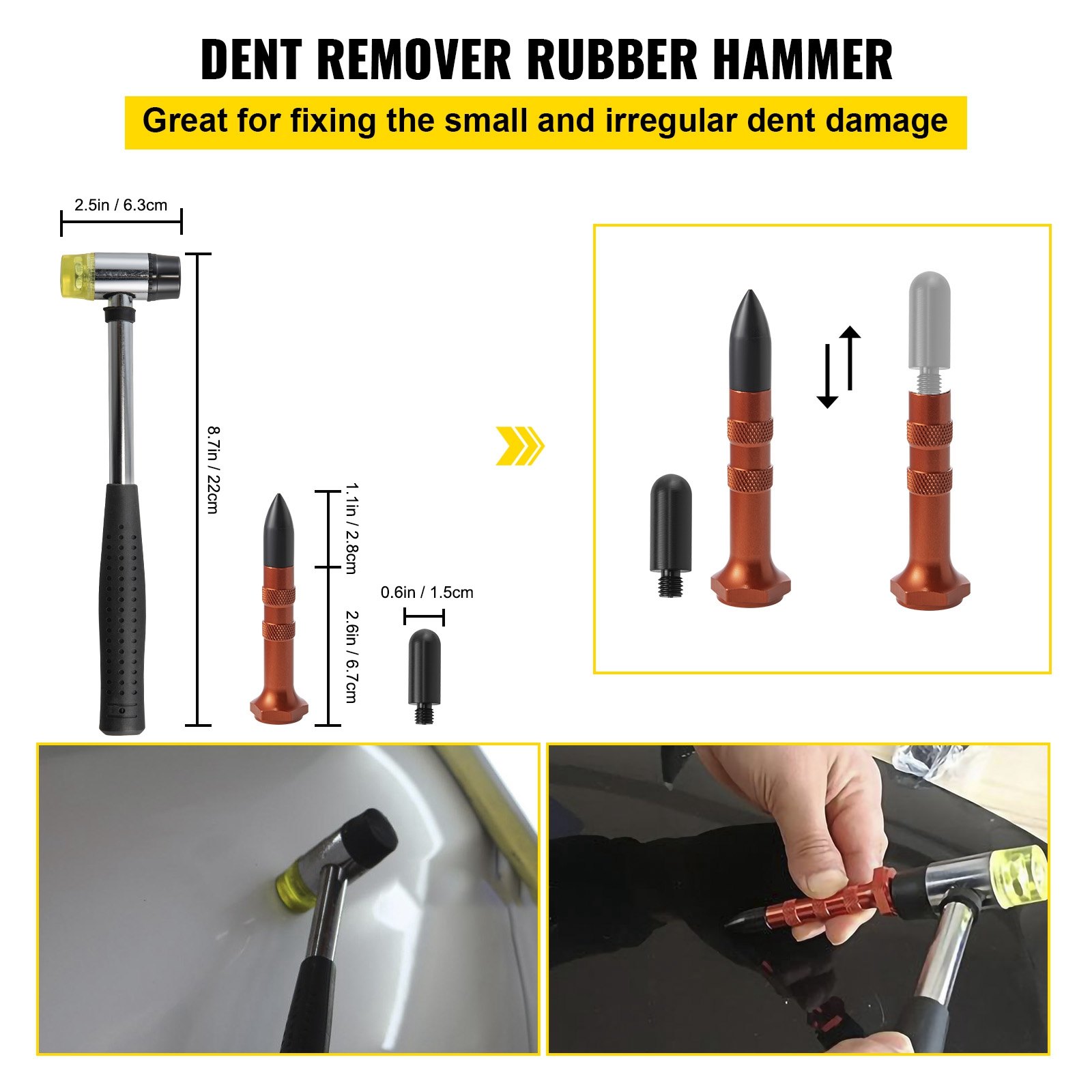 VEVOR Rods Dent Removal Kit, 20 Pcs Paintless Dent Repair Rods ...