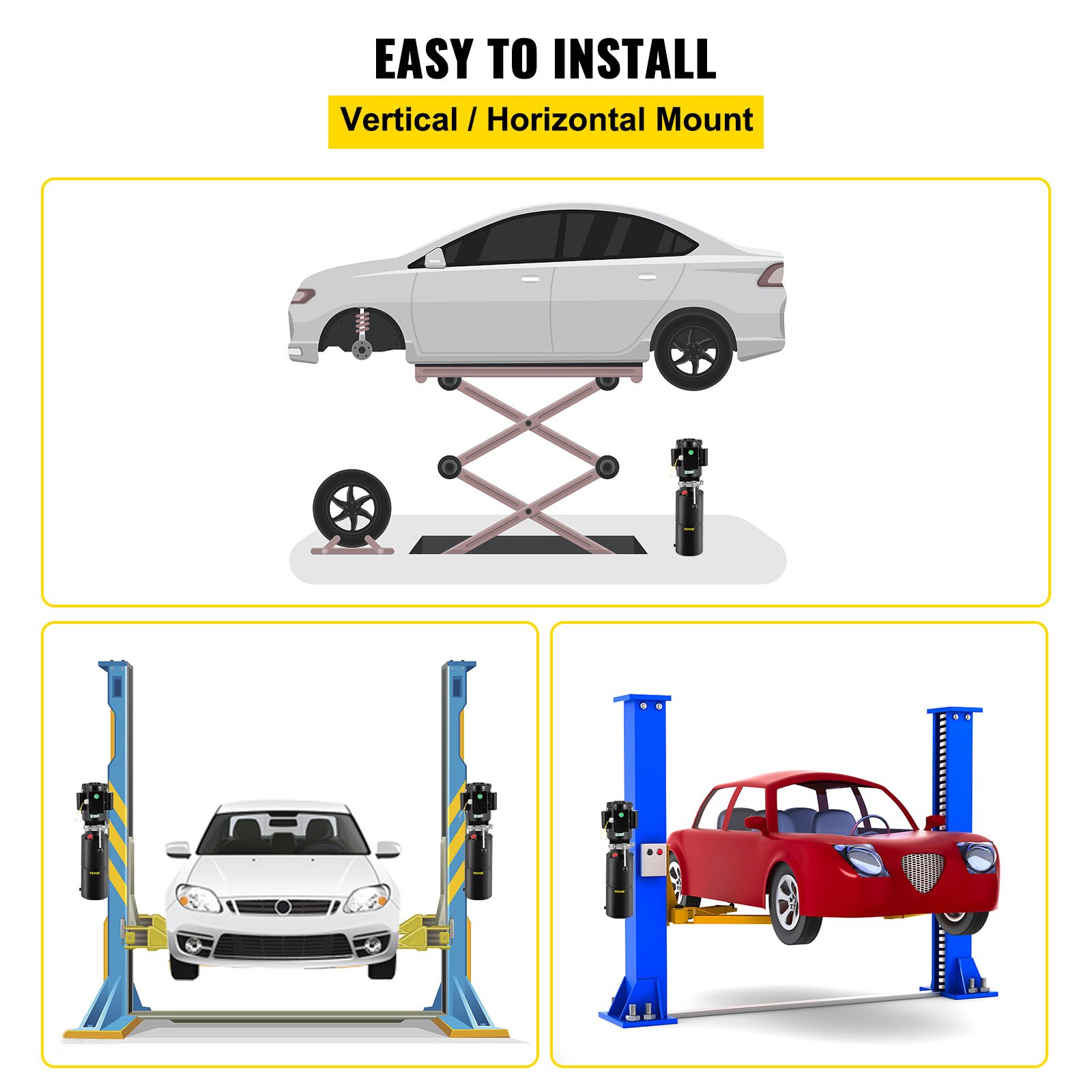 VEVOR VEVOR 220V Car Lift Hydraulic 10L Power Unit Auto Lifts Manual ...