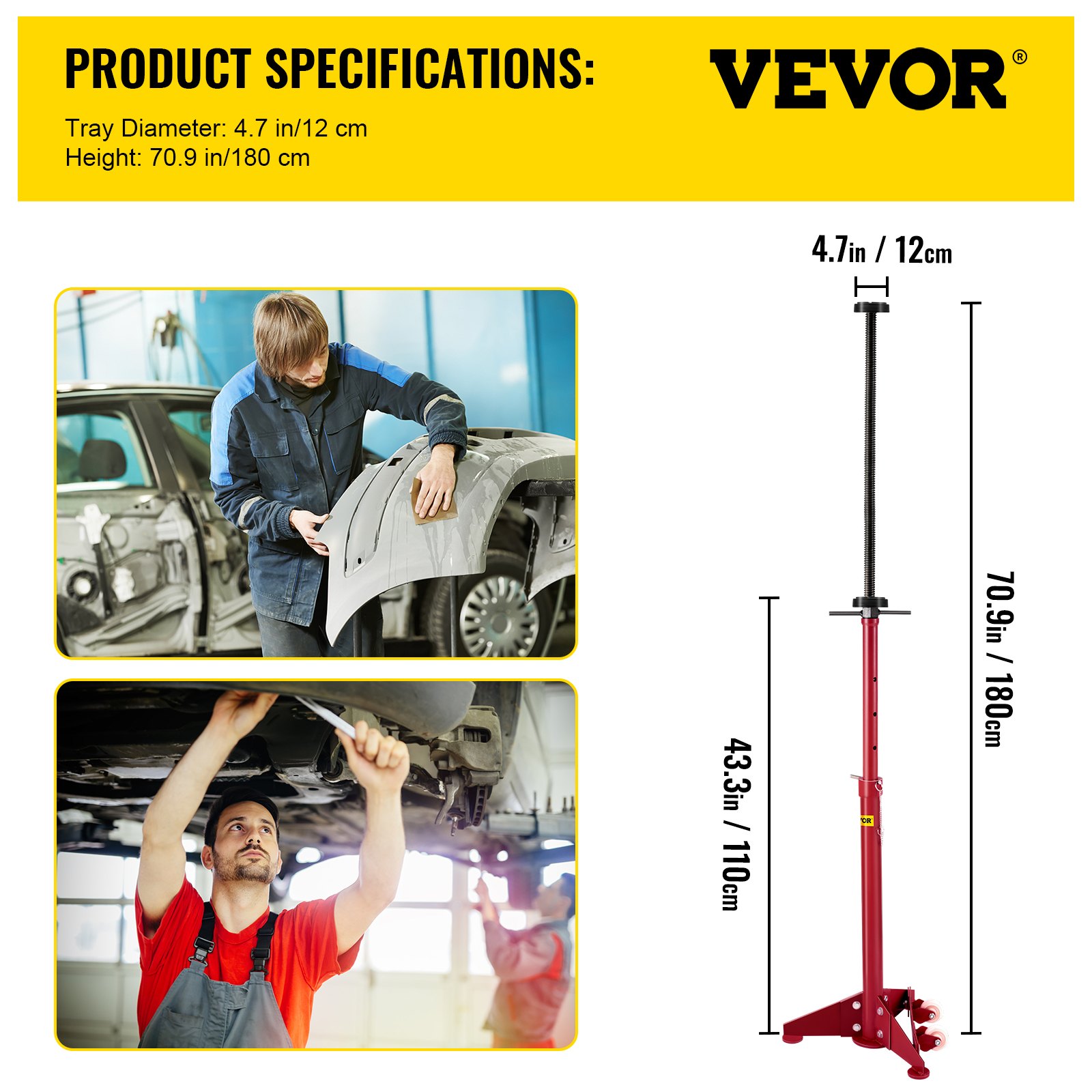 VEVOR Underhoist Stand Pole Jack 3/4-T Capacity Heavy Duty Car Support ...