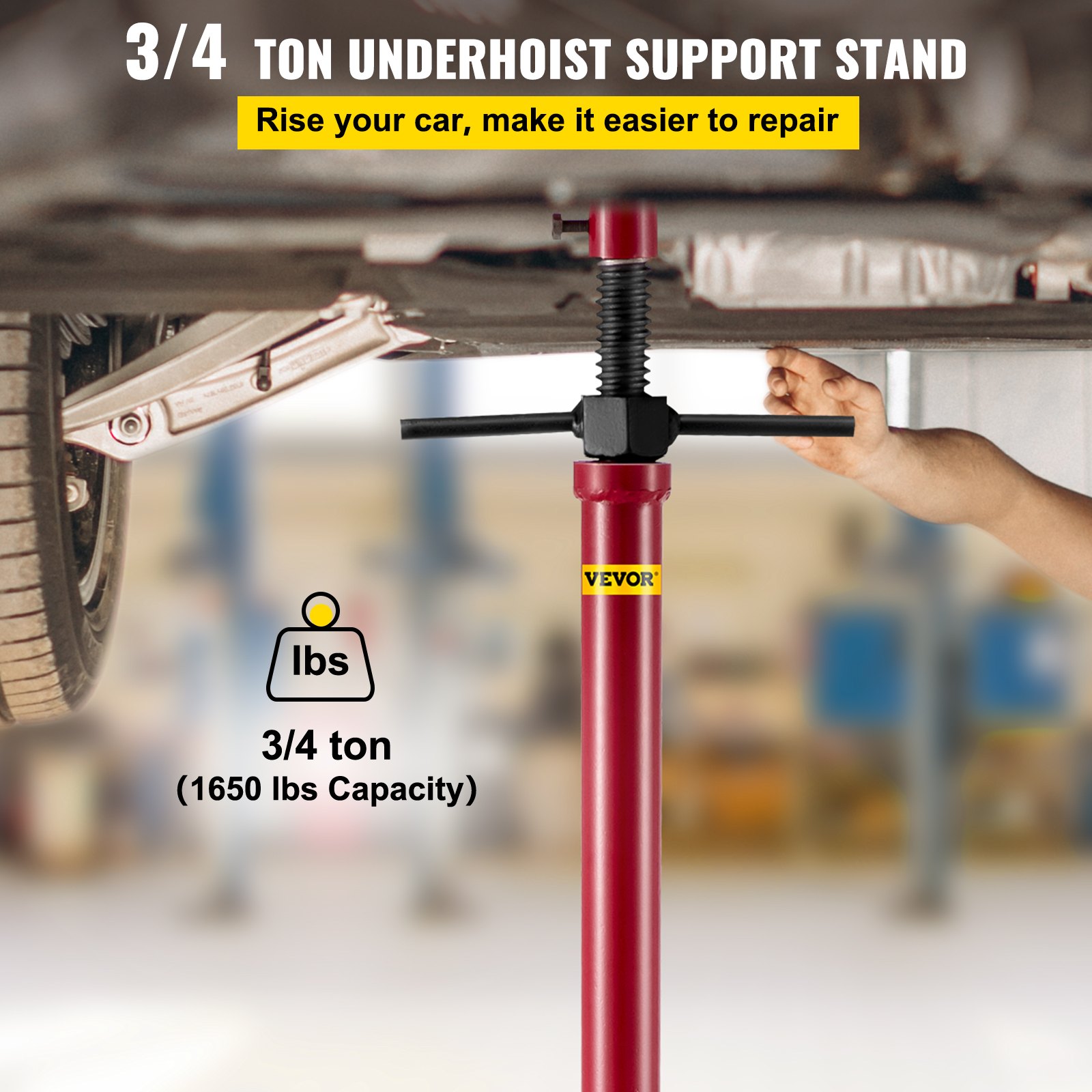 VEVOR Underhoist Stand 3/4 Ton Capacity Pole Jack Heavy Duty Jack Stand ...