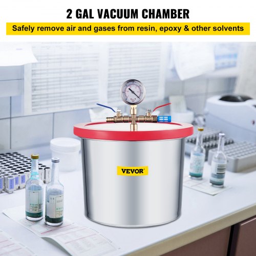 VEVOR 2 Gallon Vacuum Chamber kit Stainless Steel Degassing Chamber 7 ...