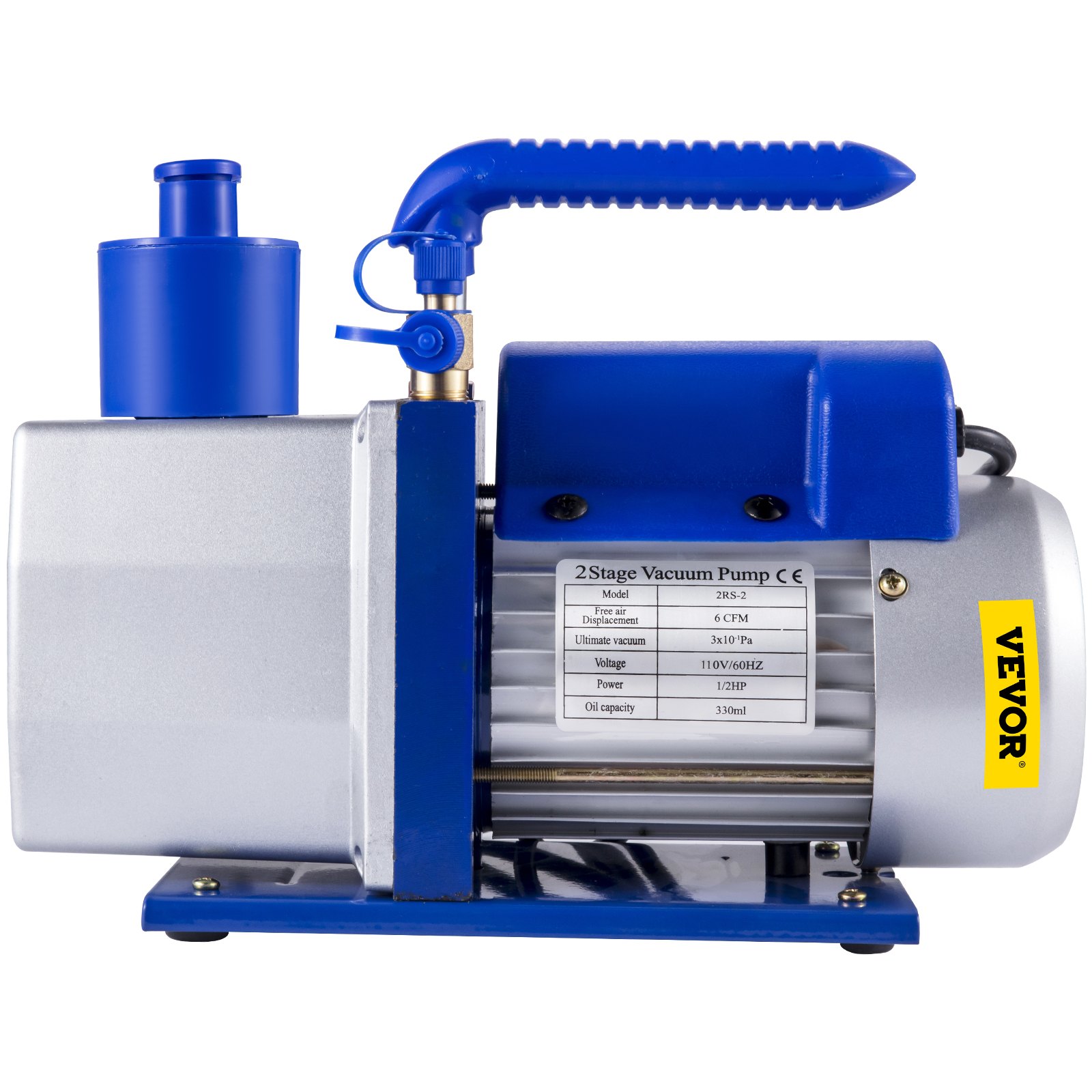 VEVOR Vacuum Pump 6CFM Dual Stage Refrigerant Vacuum Pump 1/2 HP HVAC ...