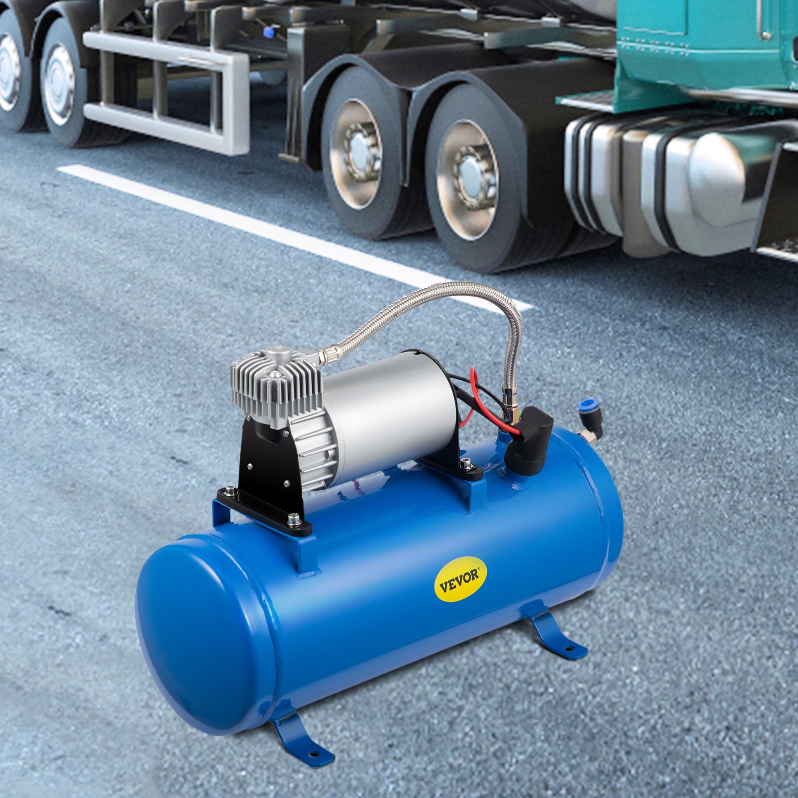 VEVOR 12V Train Horn Air Compressor with Tank 150PSI Air Car Compressor ...