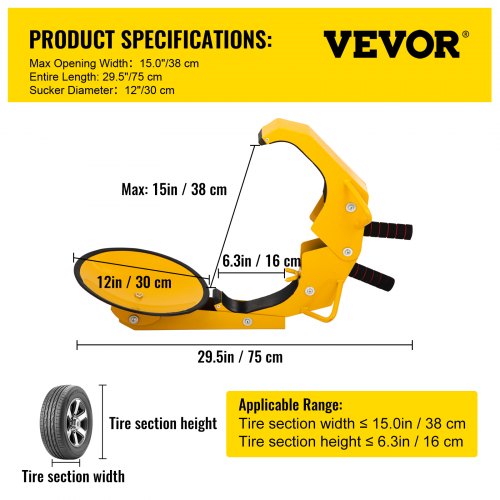 VEVOR 2PCS Wheel Lock Clamp Boot Adjustable Tire Lock Anti-Theft Wheel ...