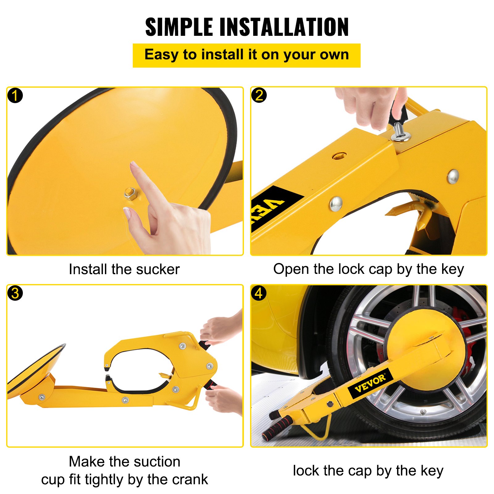 VEVOR 2pcs Wheel Lock Clamp Boot Tire Claw Heavy-Duty Anti Theft ...