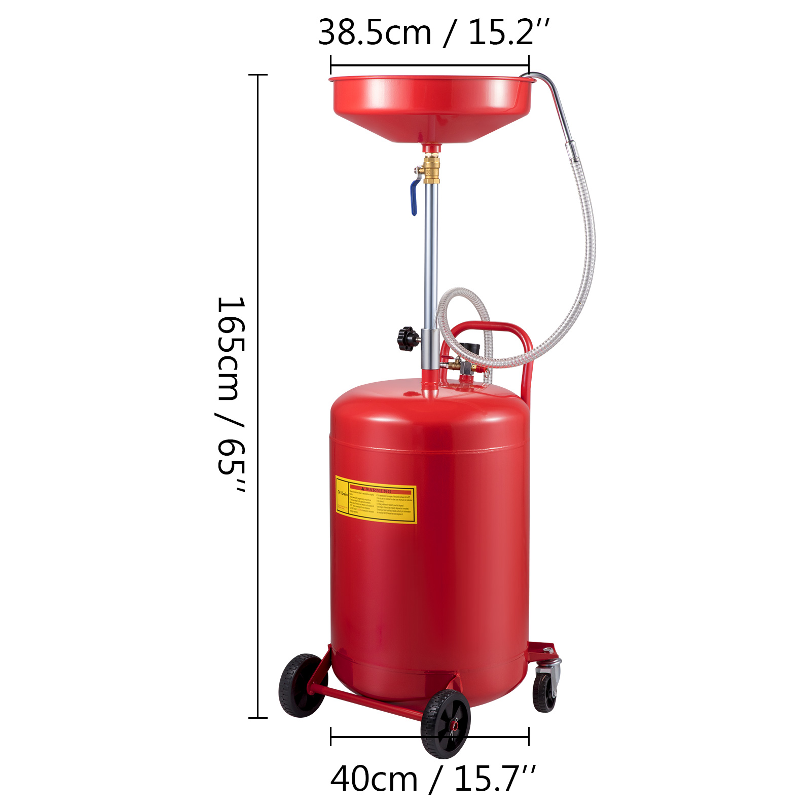 VEVOR Waste Oil Drain Tank 20 Gallon Portable Oil Drain Air Operated ...
