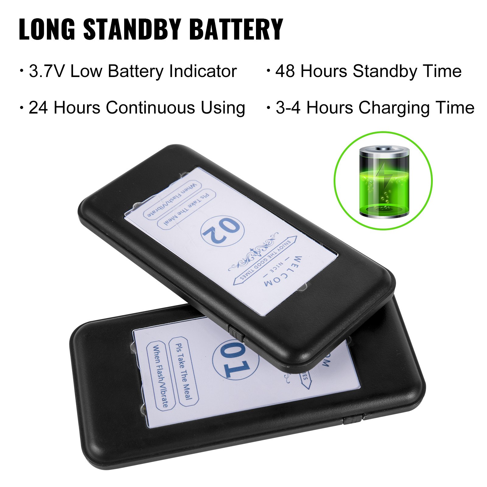 VEVOR F100 Restaurant Pager System 10 Pagers, Max 98 Beepers Wireless ...