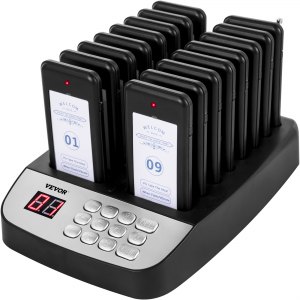 VEVOR Restaurant Pager Paging System 16 Coasters Wireless Pagers for ...