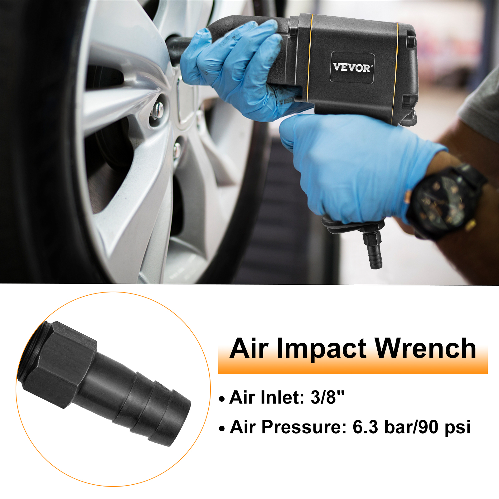 VEVOR Air Impact Wrench 3/4 Inch Pneumatic Impact Wrench, 1800 Nm Air ...