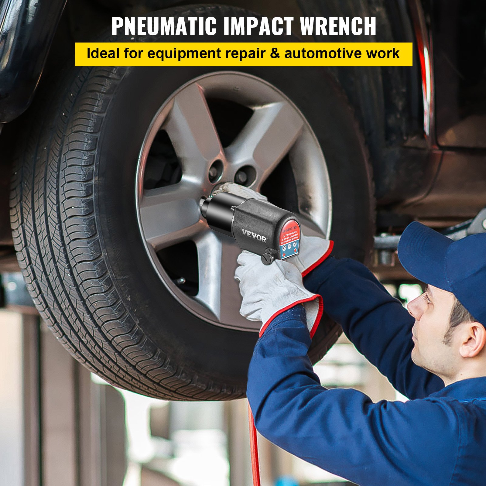 VEVOR Air Impact Wrench, 1/2" Pneumatic Impact Wrench, 660Nm Air Impact ...