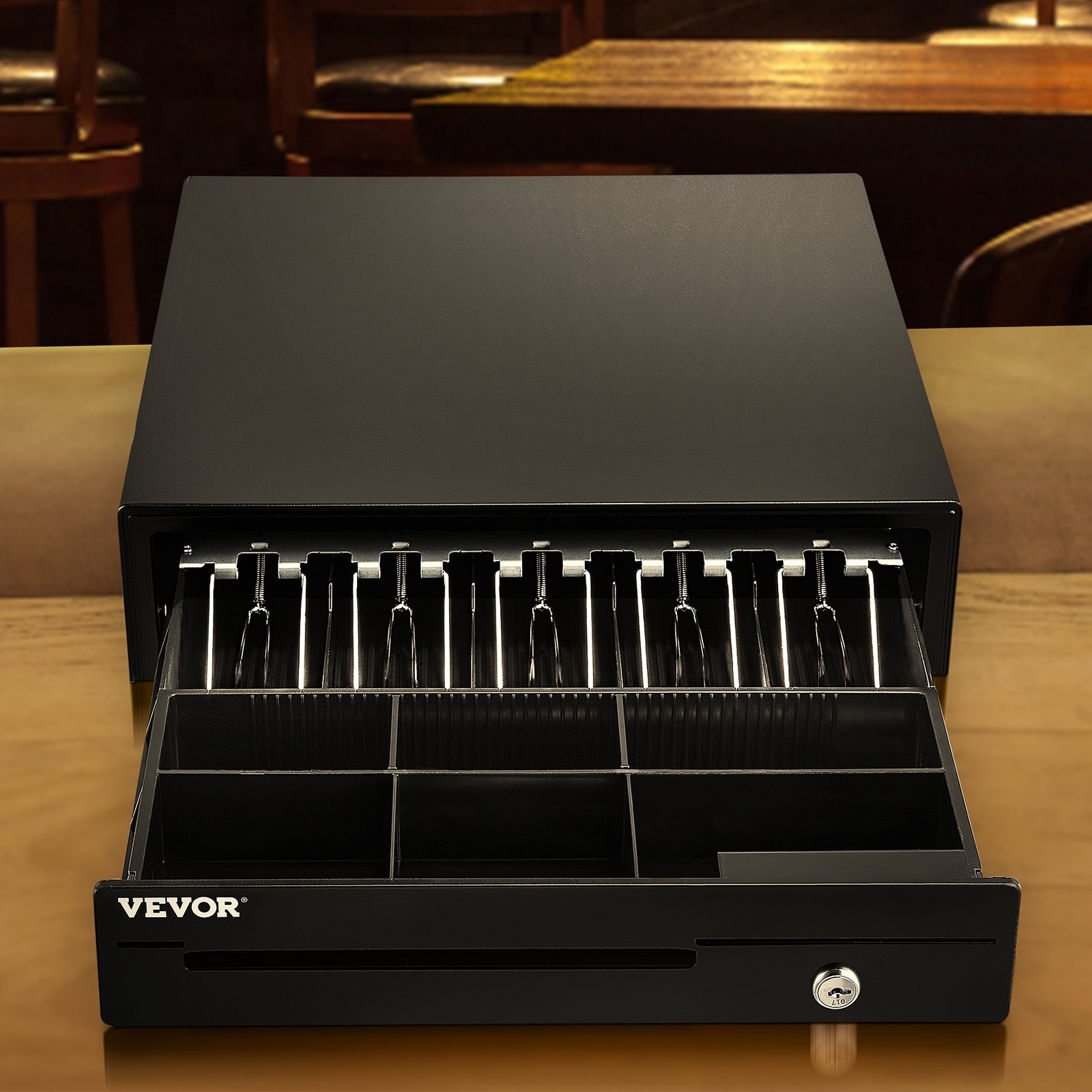 VEVOR Cash Register Drawer, 16" 12 V, for POS System with 5 Bill 6 Coin ...