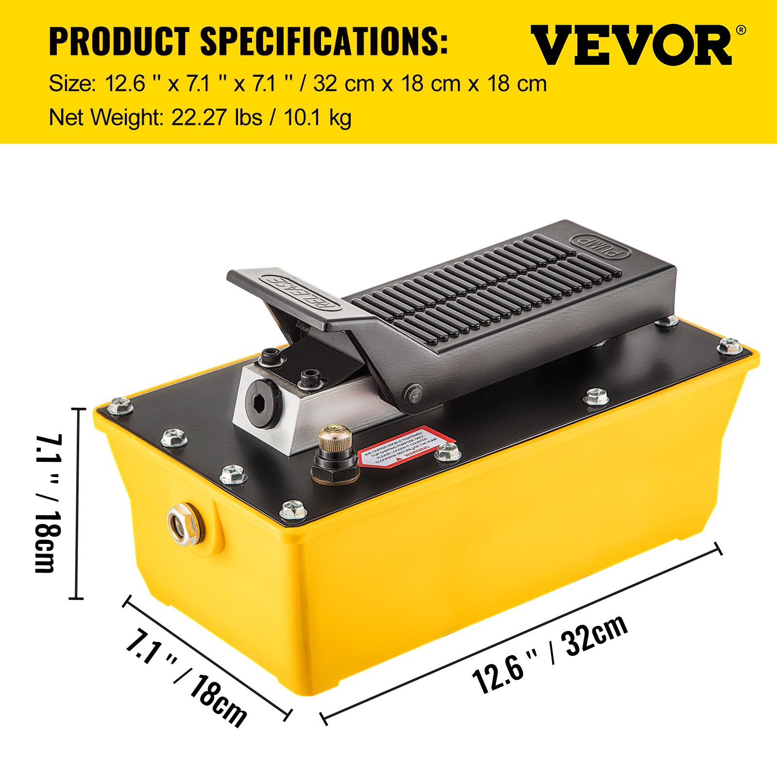 VEVOR VEVOR Air Hydraulic Pump Hydraulic Foot Pump 10,000 PSI with Hose ...