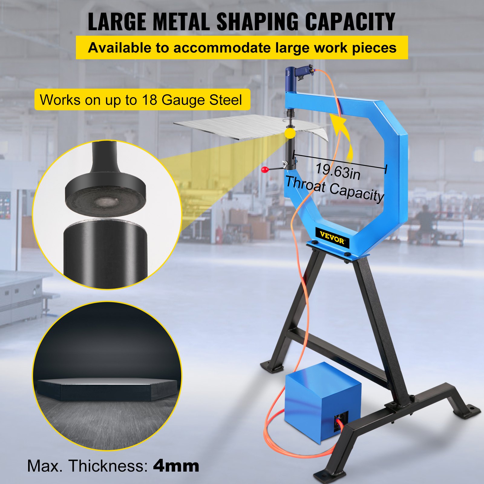 VEVOR Pneumatic Planishing Hammer Foot Operation Airpress Tool with ...