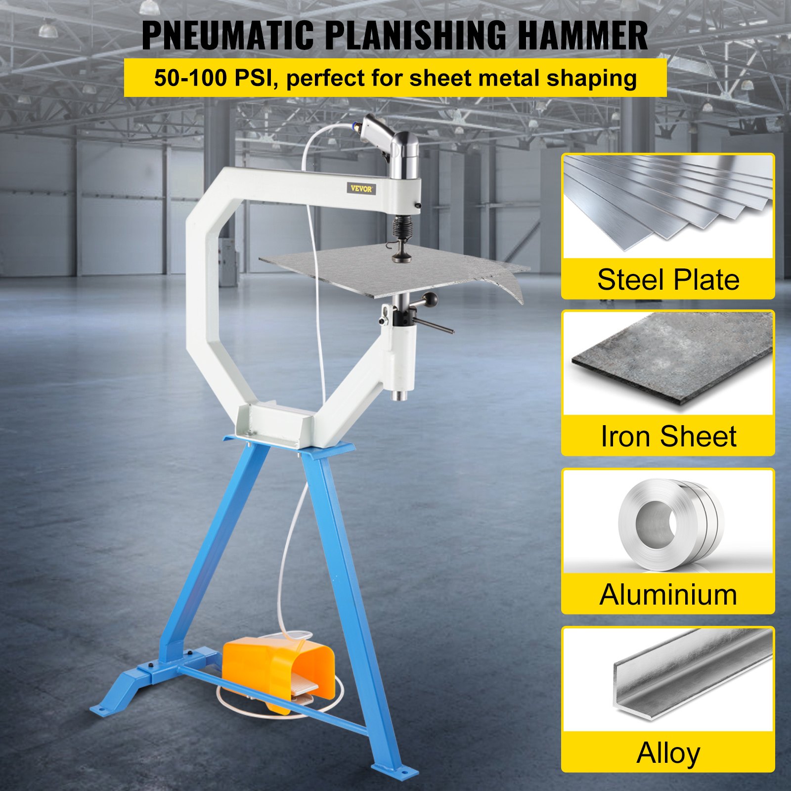 VEVOR Pneumatic Planishing Hammer, 19.63" Throat Power Hammer ...