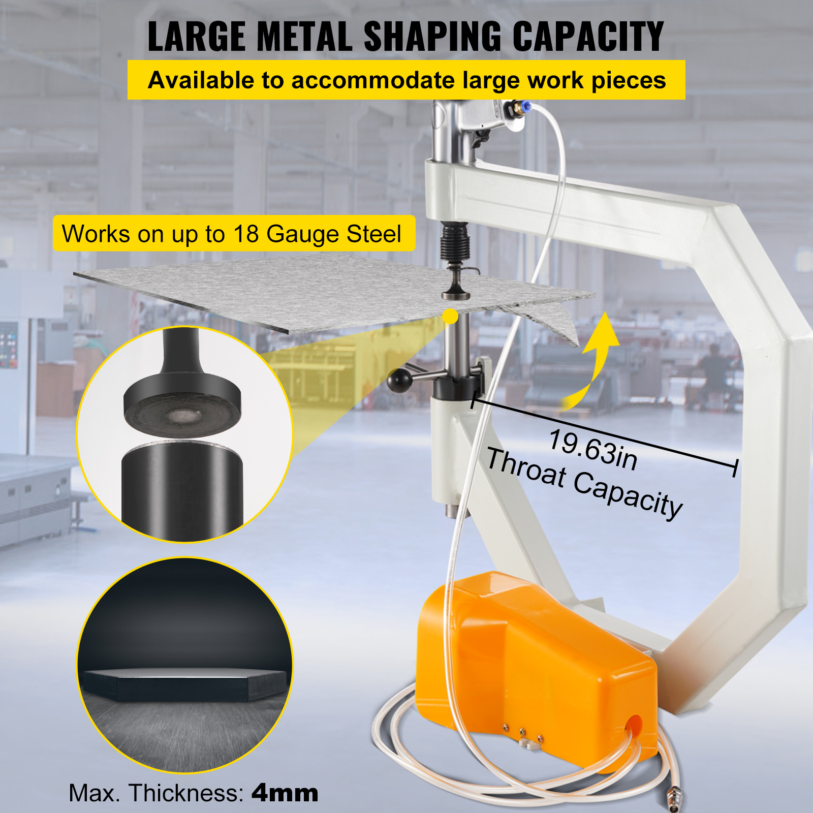 VEVOR Pneumatic Planishing Hammer, 19.63'' Throat Power Hammer ...