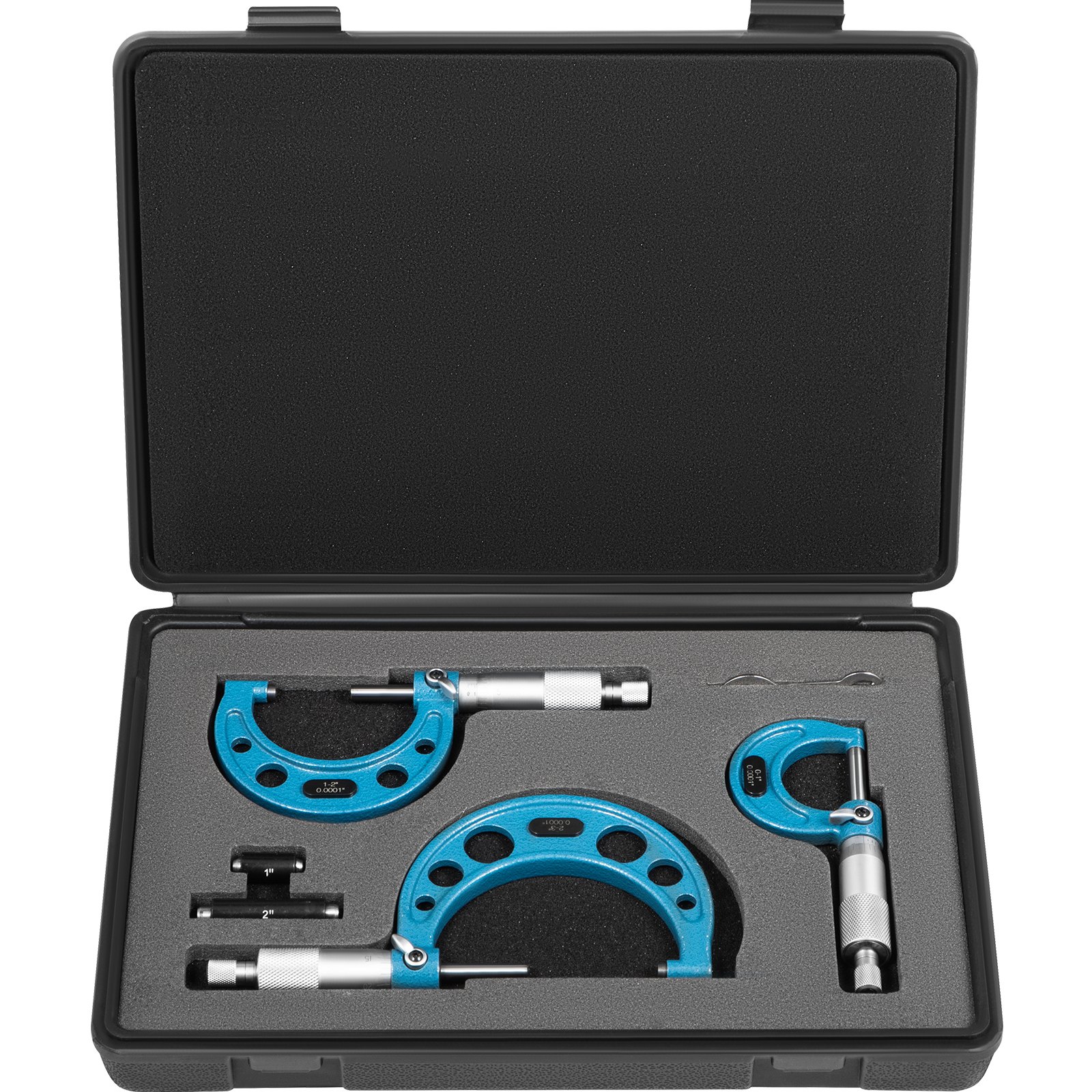 VEVOR Outside Micrometer Set, 0-3" Machinist Micrometer, 0.0001 ...