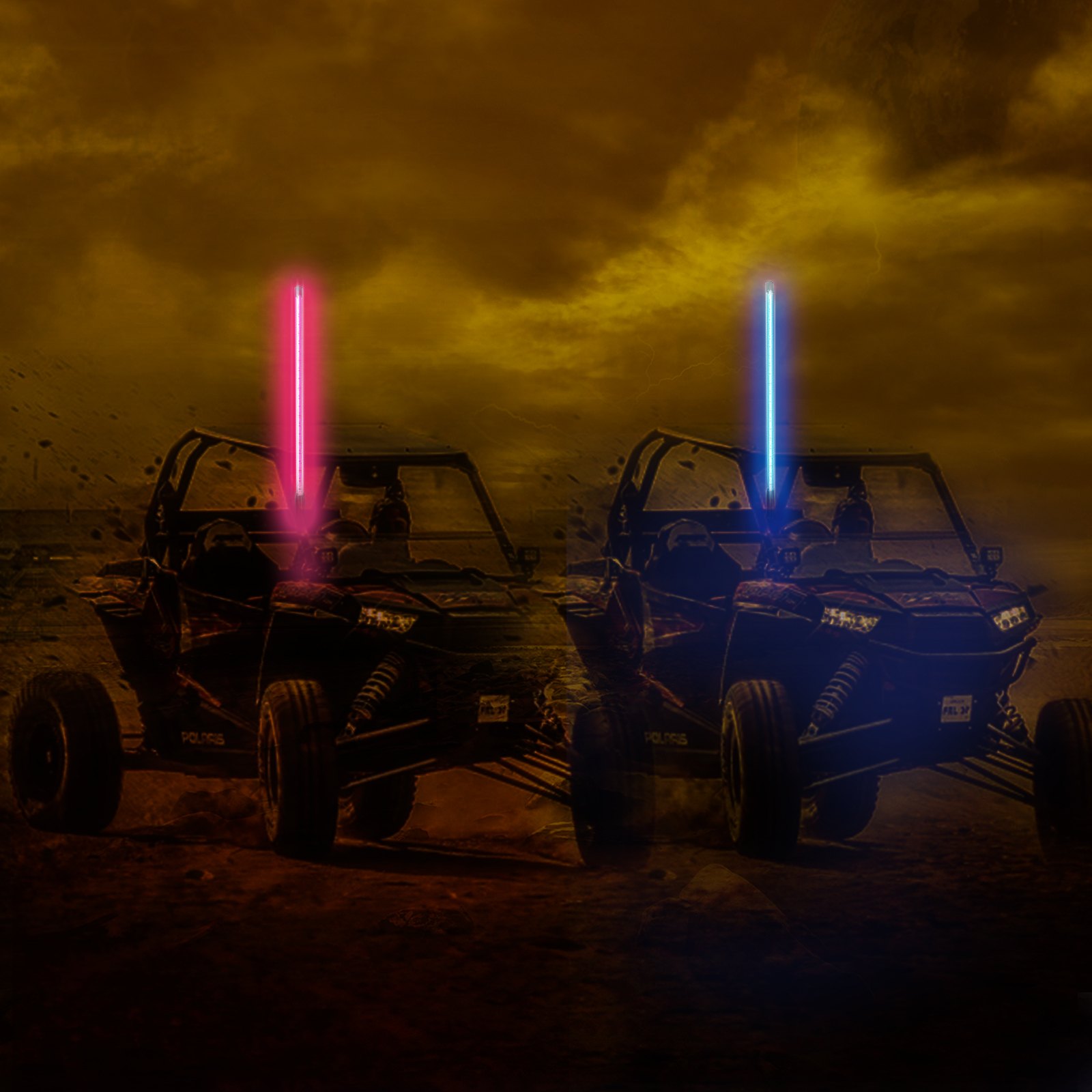 VEVOR 1PC 3FT LED Whip Lights RGB Color Lighted Whips for UTV ATV 20 ...