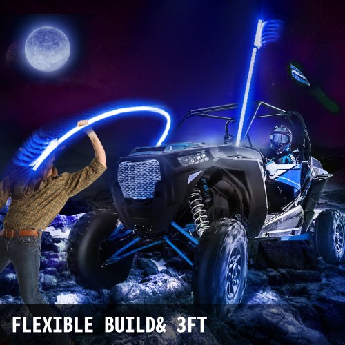 LED Whip Lights Lighted Whips for UTV Spiral RGB Color Led Lighted Whip ...