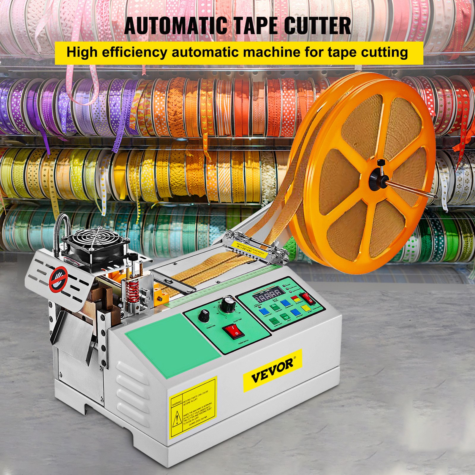 VEVOR Textile Ribbon Cutting Machine Hot/cold Automatic Tape Cutter ...