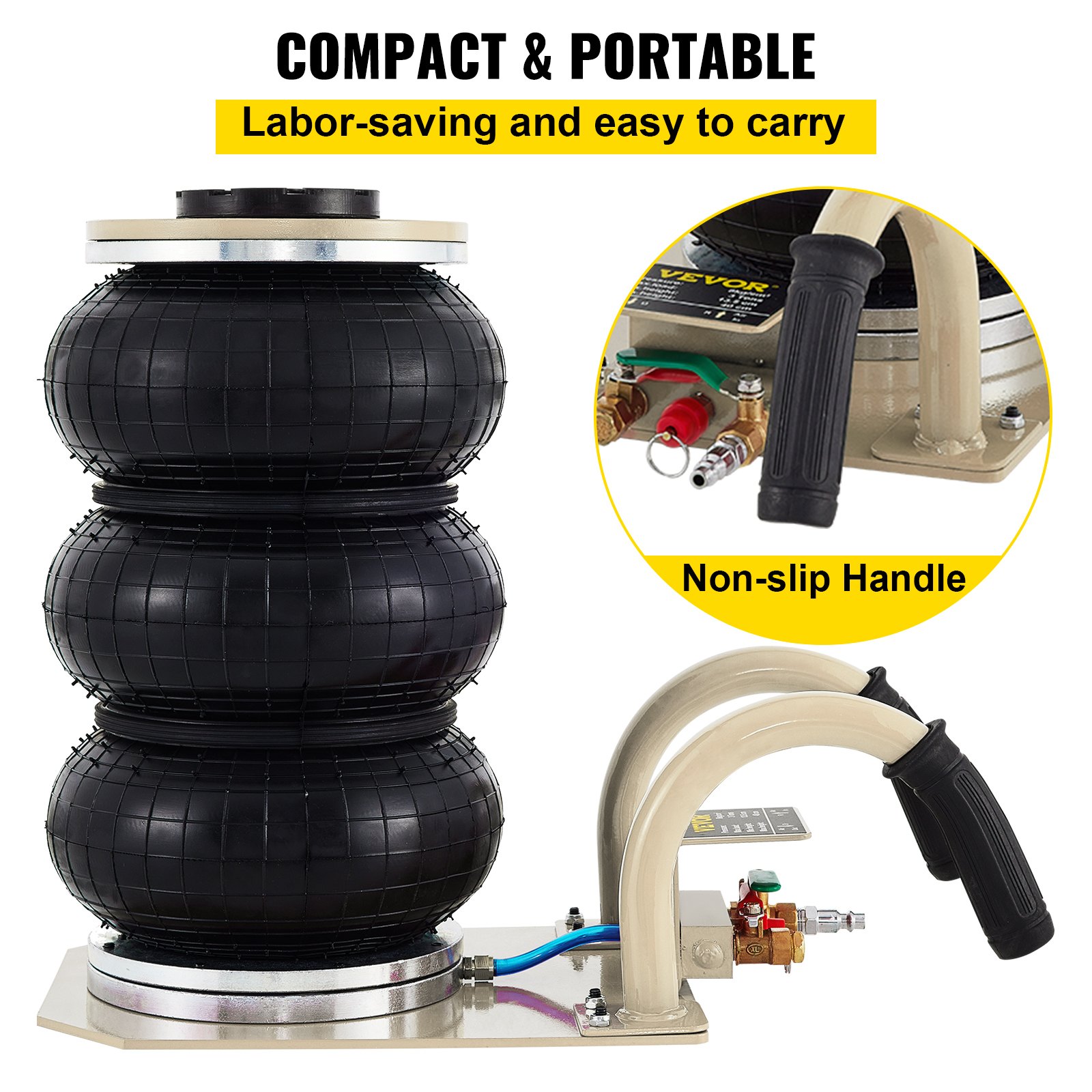 Pneumatic Jack Car Air Jack 3 Ton Triple Bag Air Jack 6600LBS | VEVOR US