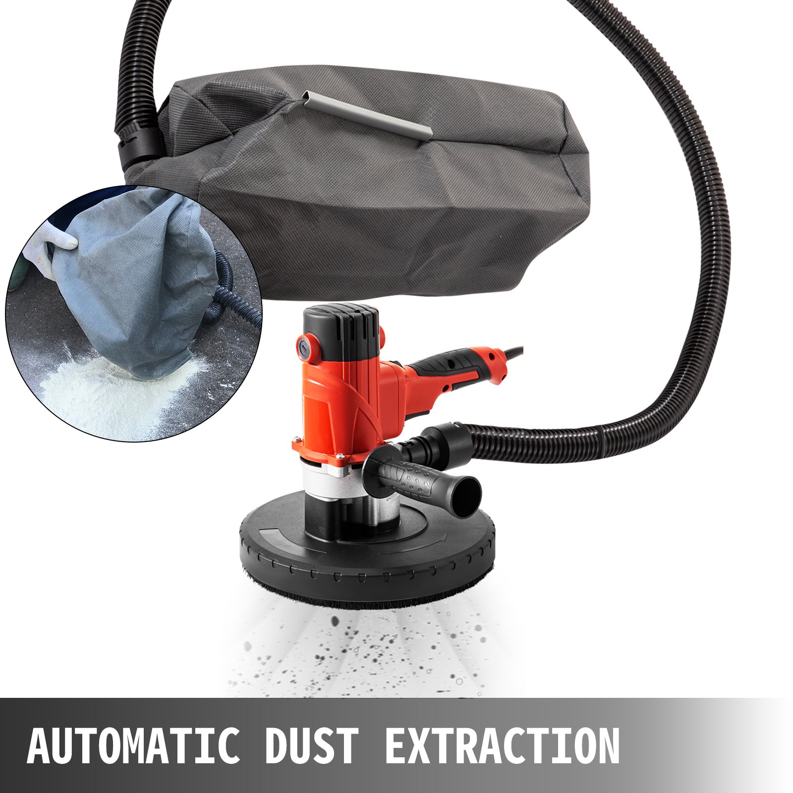 VEVOR Drywall Sander 1200W, Automatic Vacuum System Electric Drywall ...