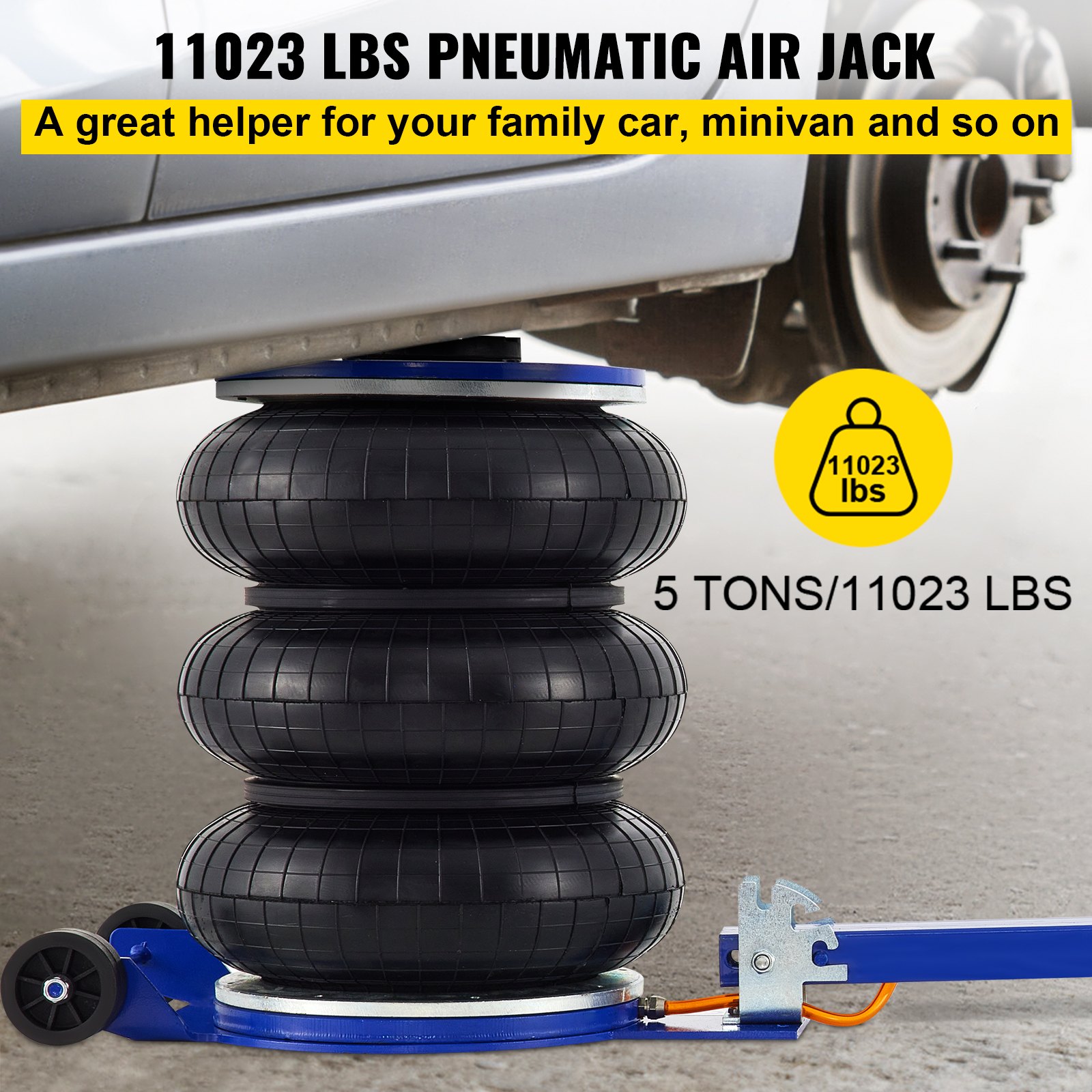 VEVOR Bag Air Jack 11000lbs Capacity Pneumatic Jack Quick Lift 5T ...