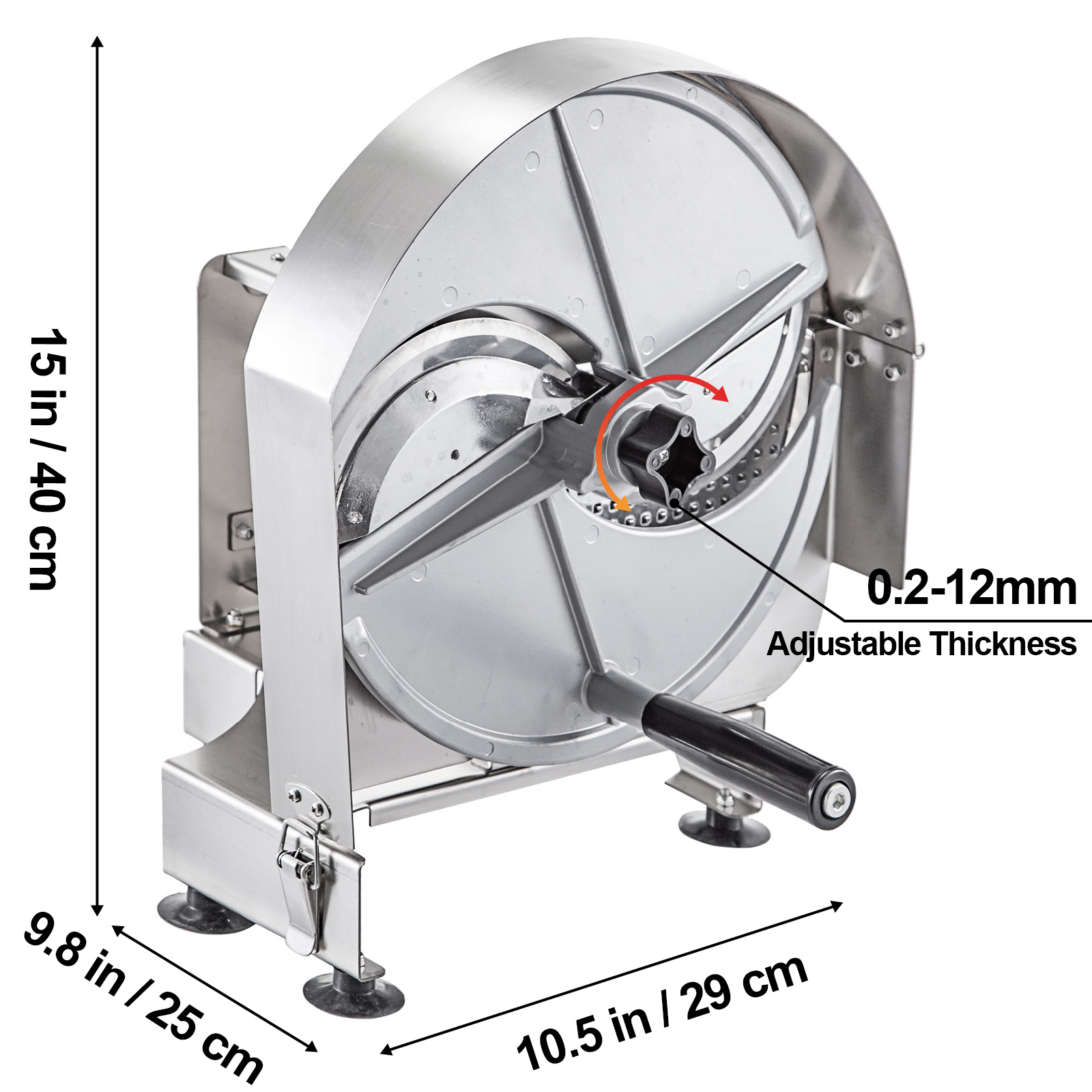 VEVOR Commercial Vegetable Slicer, 0.2-12mm Adjustable Thickness Manual ...