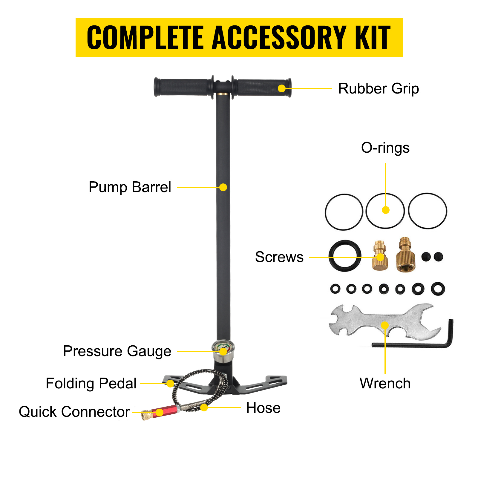 3 Stage PCP Air Gun Rifle Filling Stirrup Pump Hand Pump 4500PSI ...