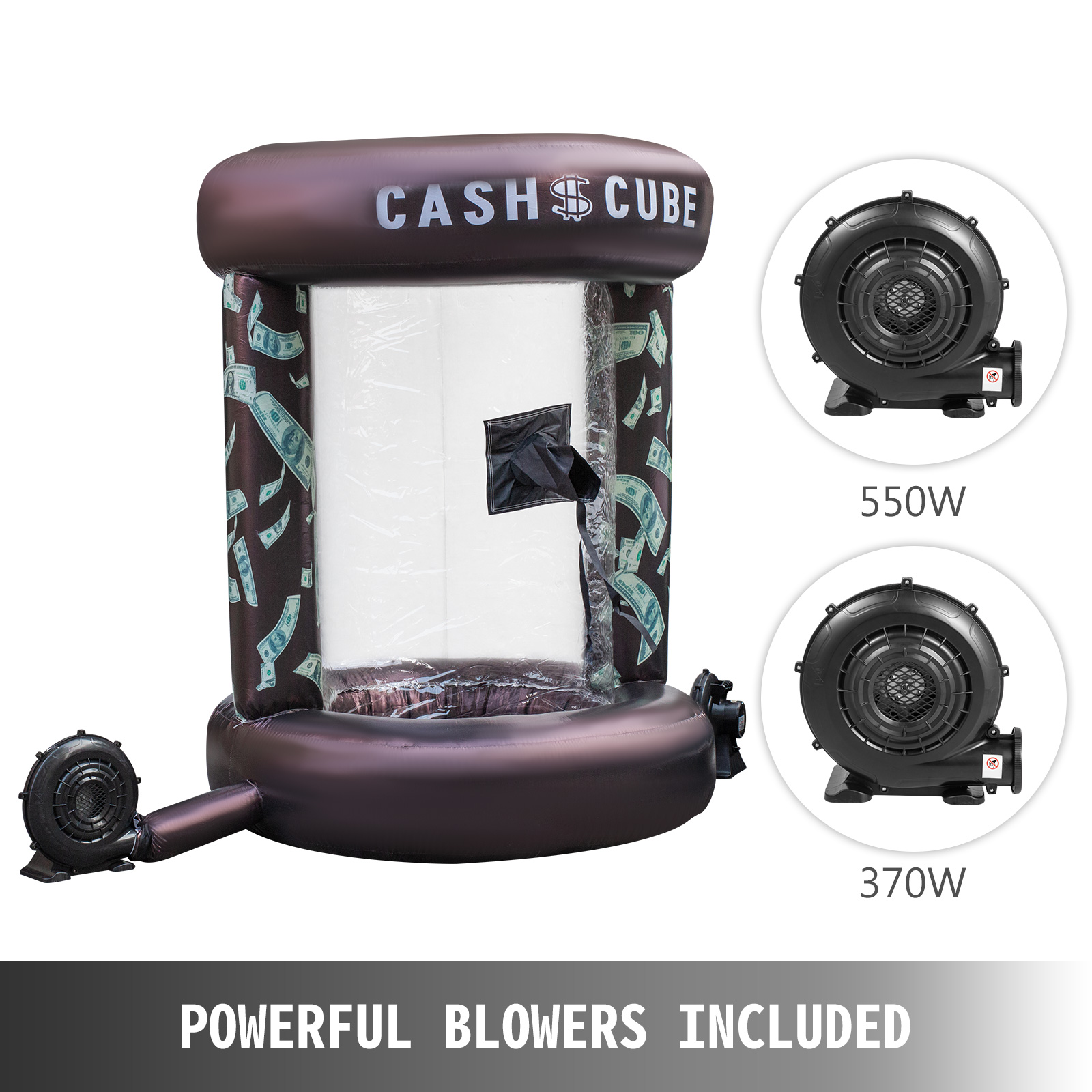 Inflatable Cash Cube Inflatable Cash Cube Booth Black with Blowers ...