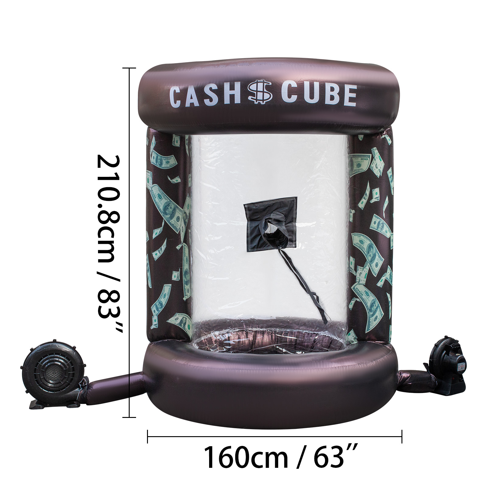 Inflatable Cash Cube Inflatable Cash Cube Booth Black with Blowers ...