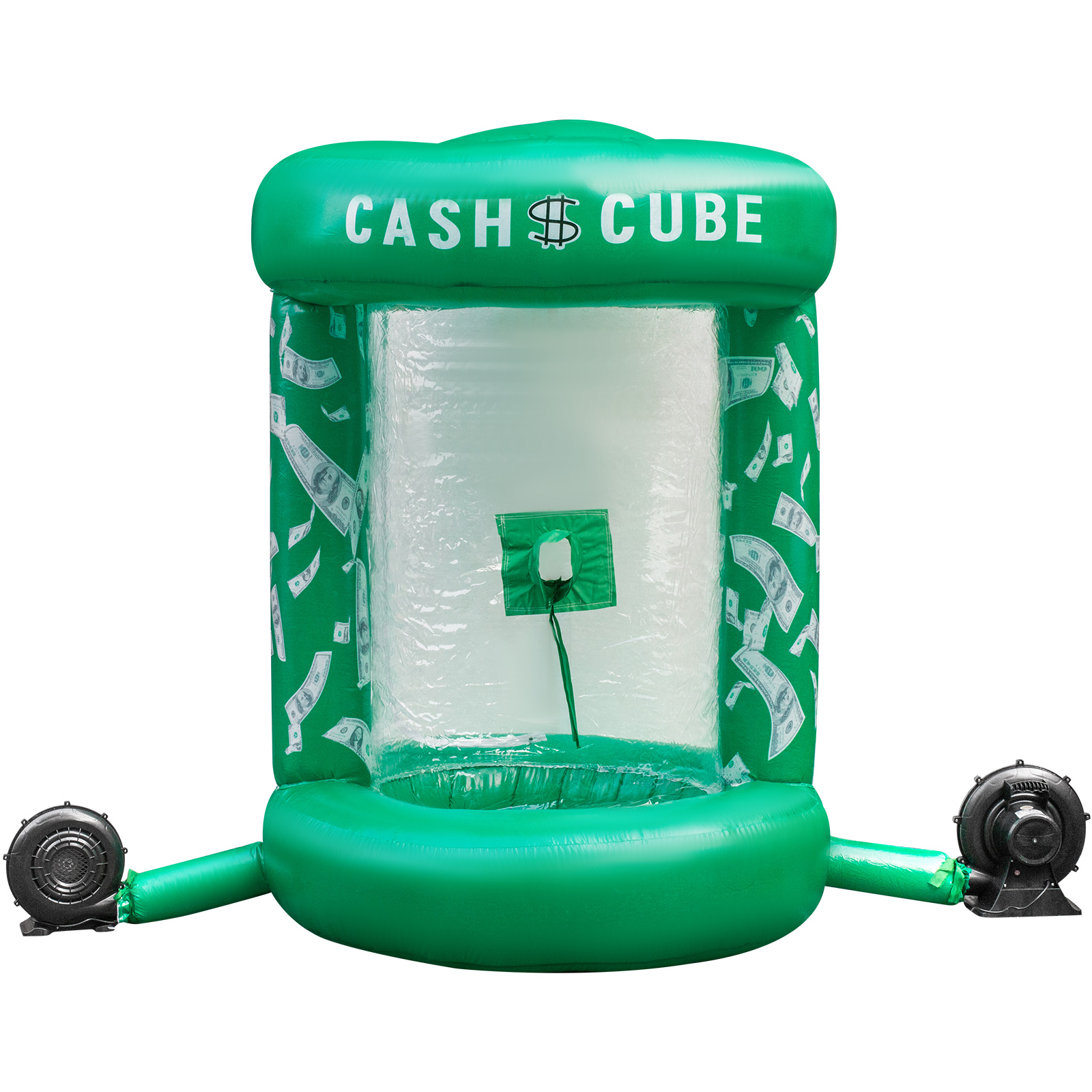 Inflatable Cash Cube Inflatable Cash Cube Booth Green with Blowers ...