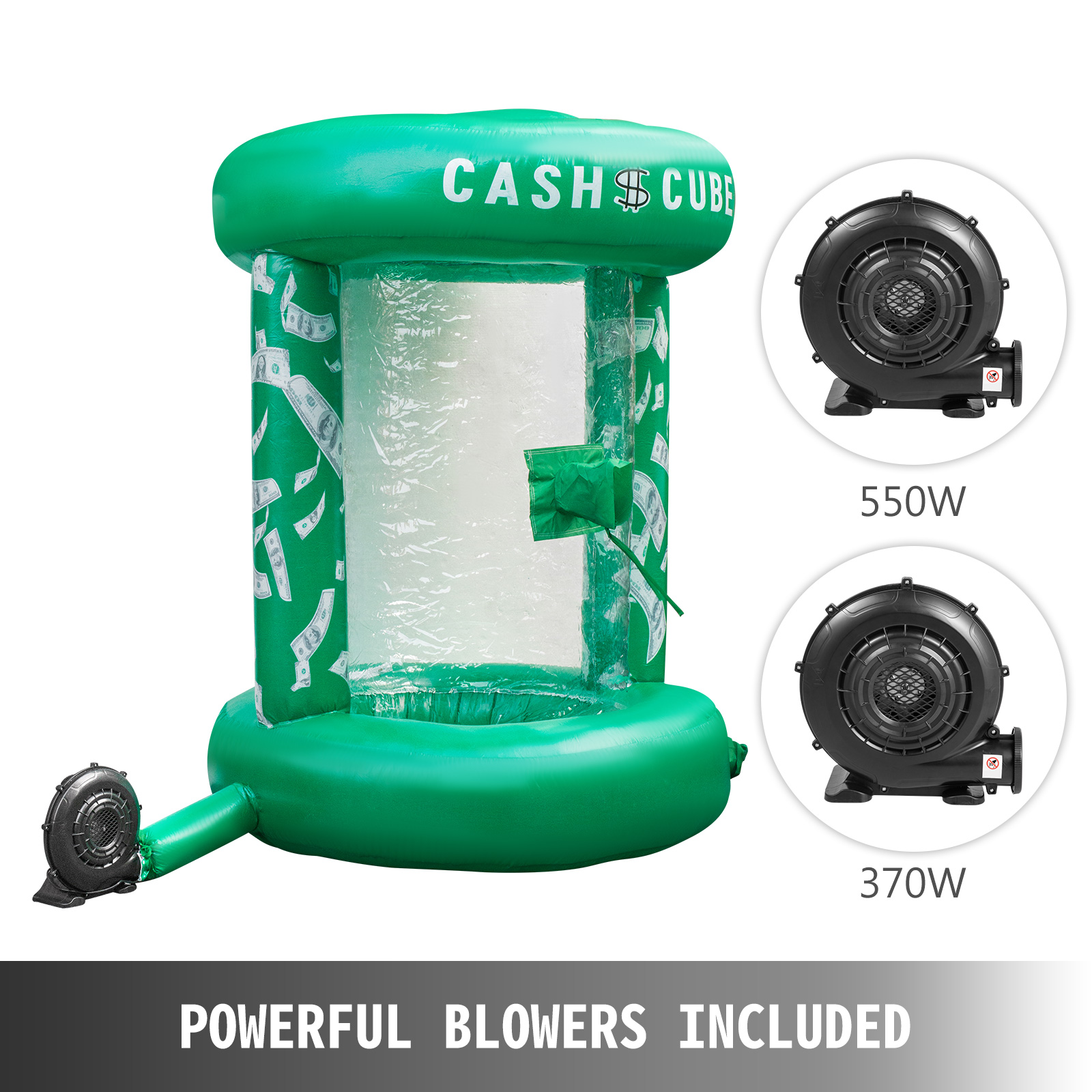 Inflatable Cash Cube Inflatable Cash Cube Booth Green with Blowers ...