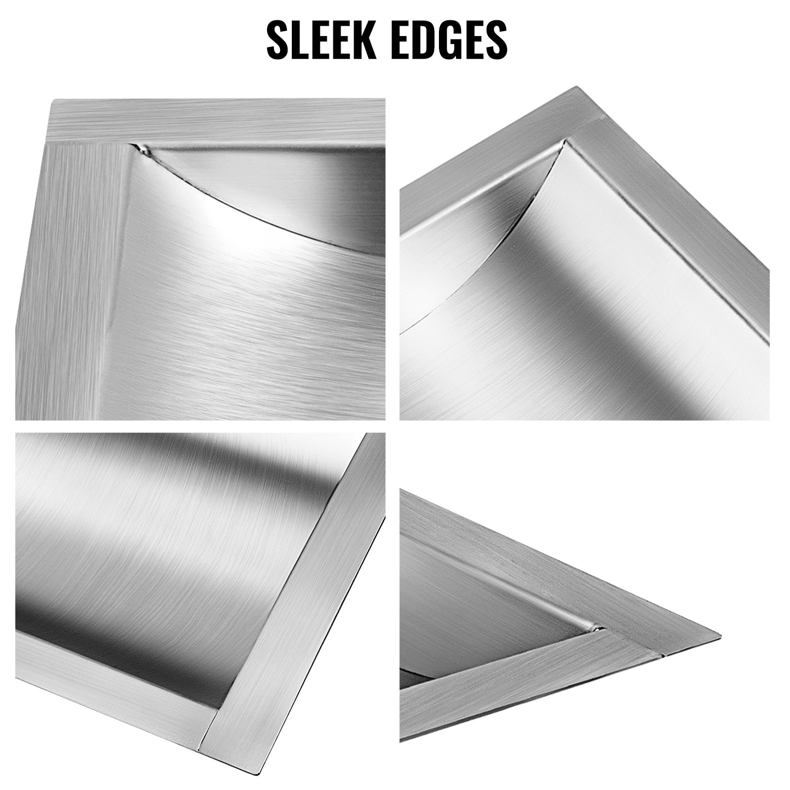 VEVOR 304 Stainless Steel Drop-in Deal Tray 16" Deep x 10" Wide x 1.6 ...