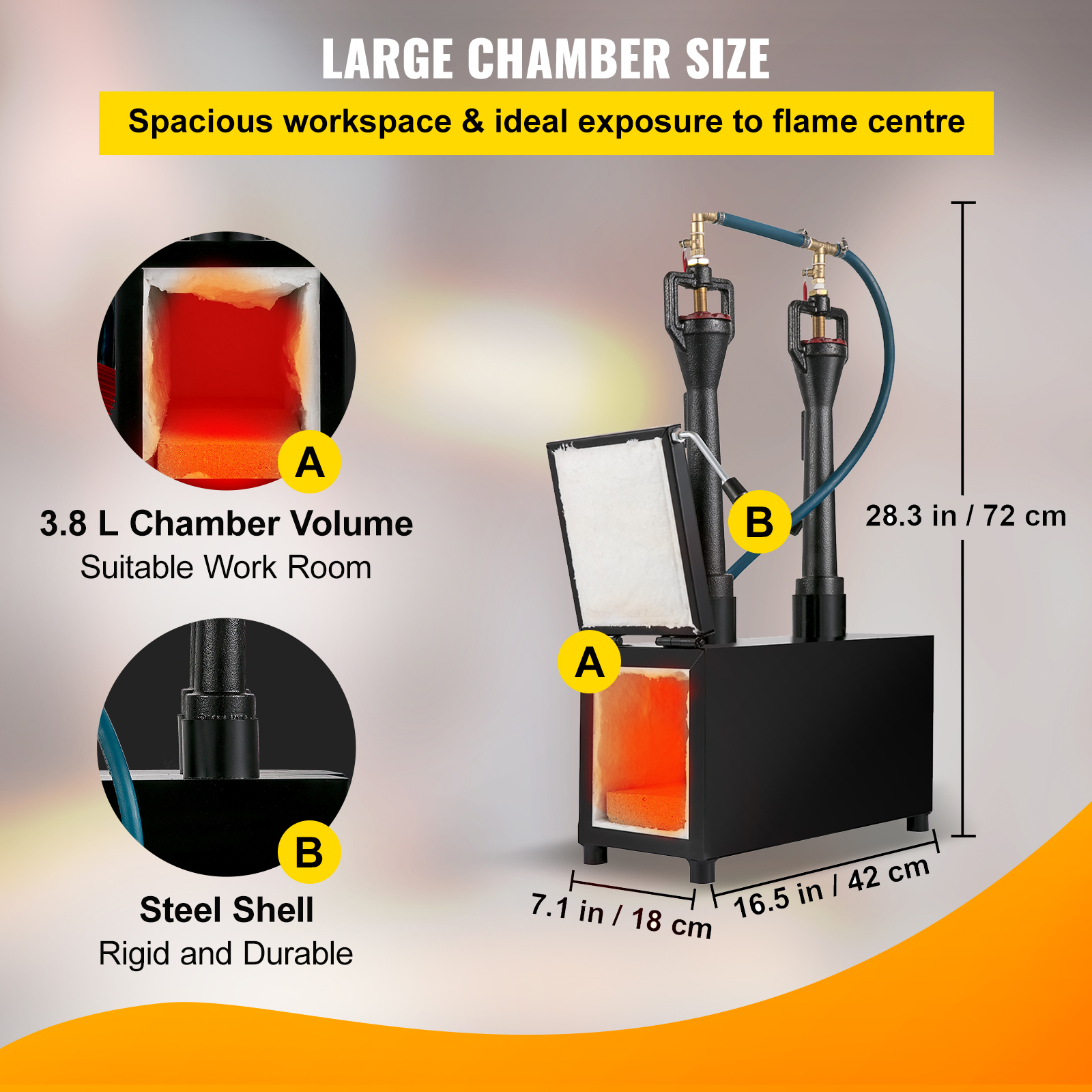 VEVOR Gas Propane Forge Furnace Burner Portable Dual Burners Metal Tool ...