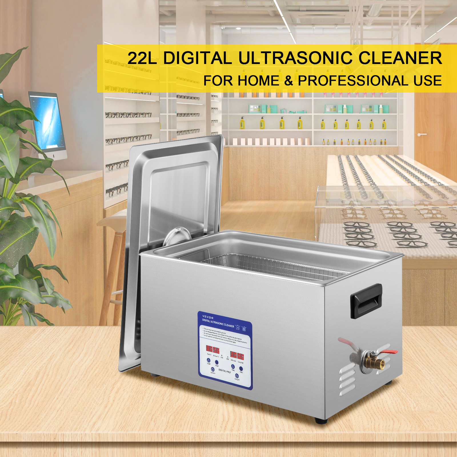 Vevor Digital Ultrasonic Cleaner Ultrasonic Cleaning Machine 22l ...