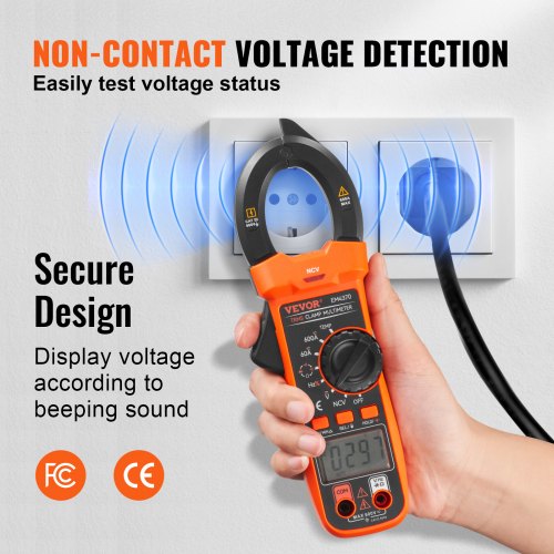 VEVOR Digital Clamp Meter Multimeter True RMS AC DC Volt Amp NCV ...