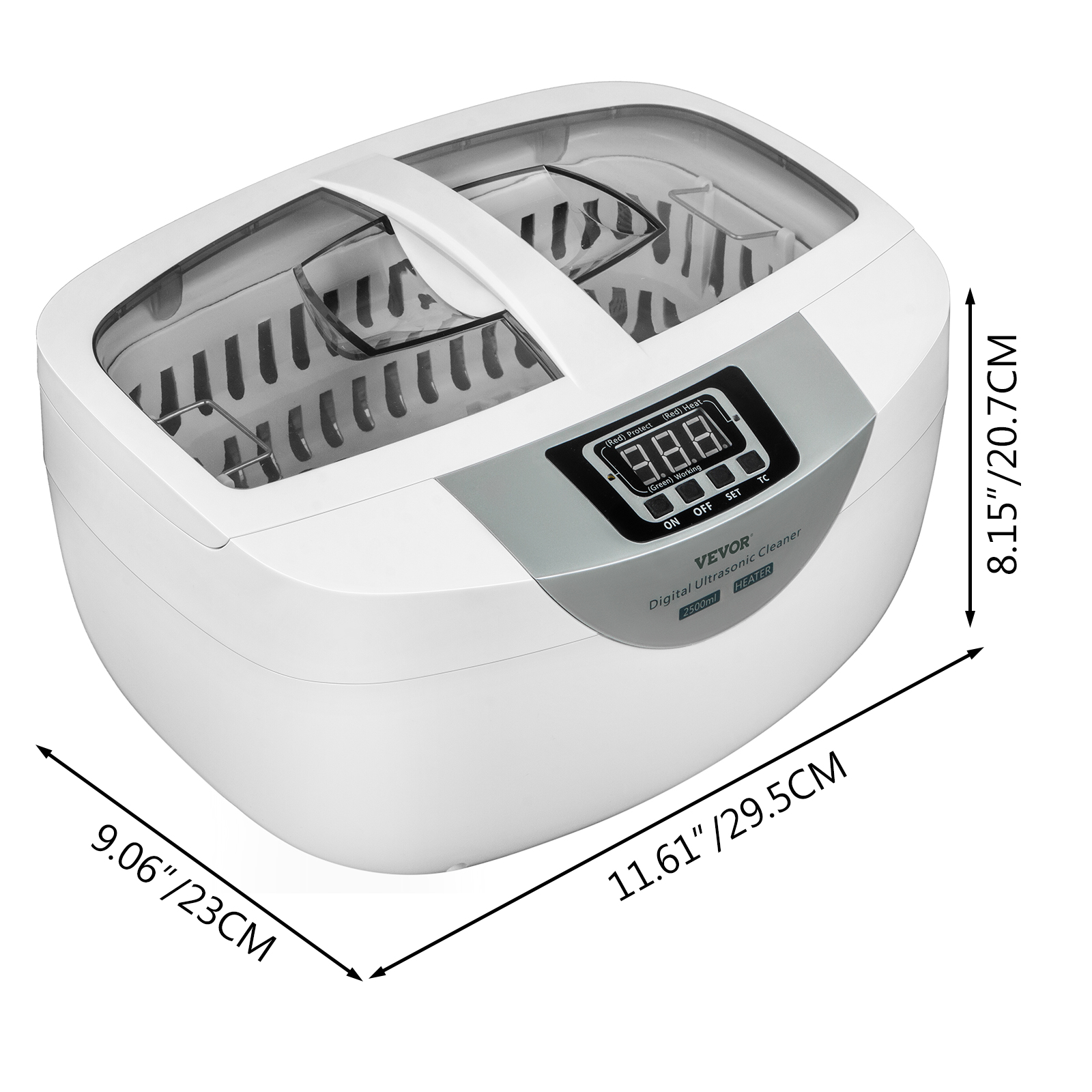 Vevor Ultrasonic Cleaner Ultrasonic Jewelry Cleaner Machine 2.5l 40khz ...