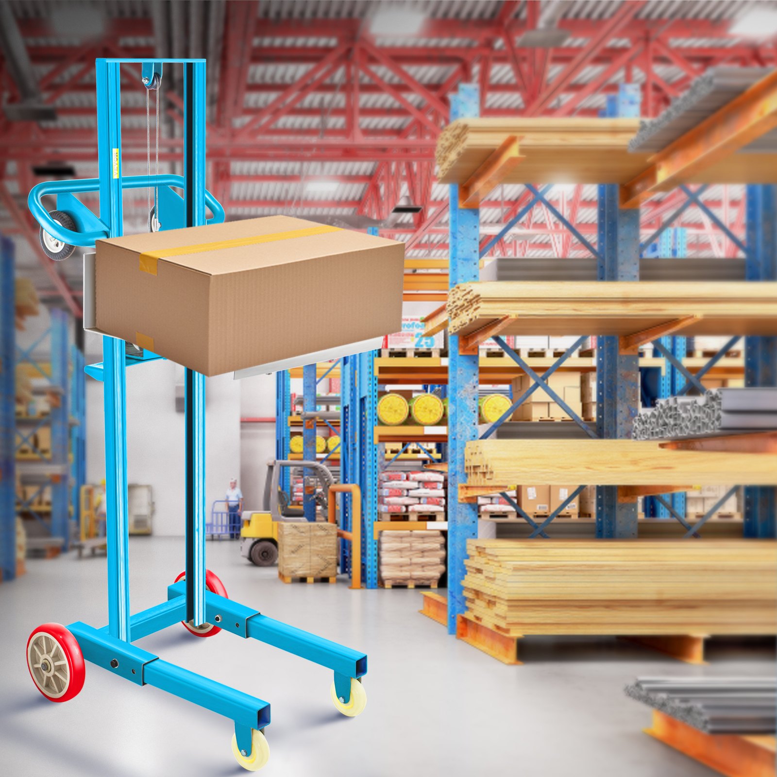 VEVOR Manual Winch Stacker, 4.7" - 57" Height Range, 23.6" Length x 19. ...