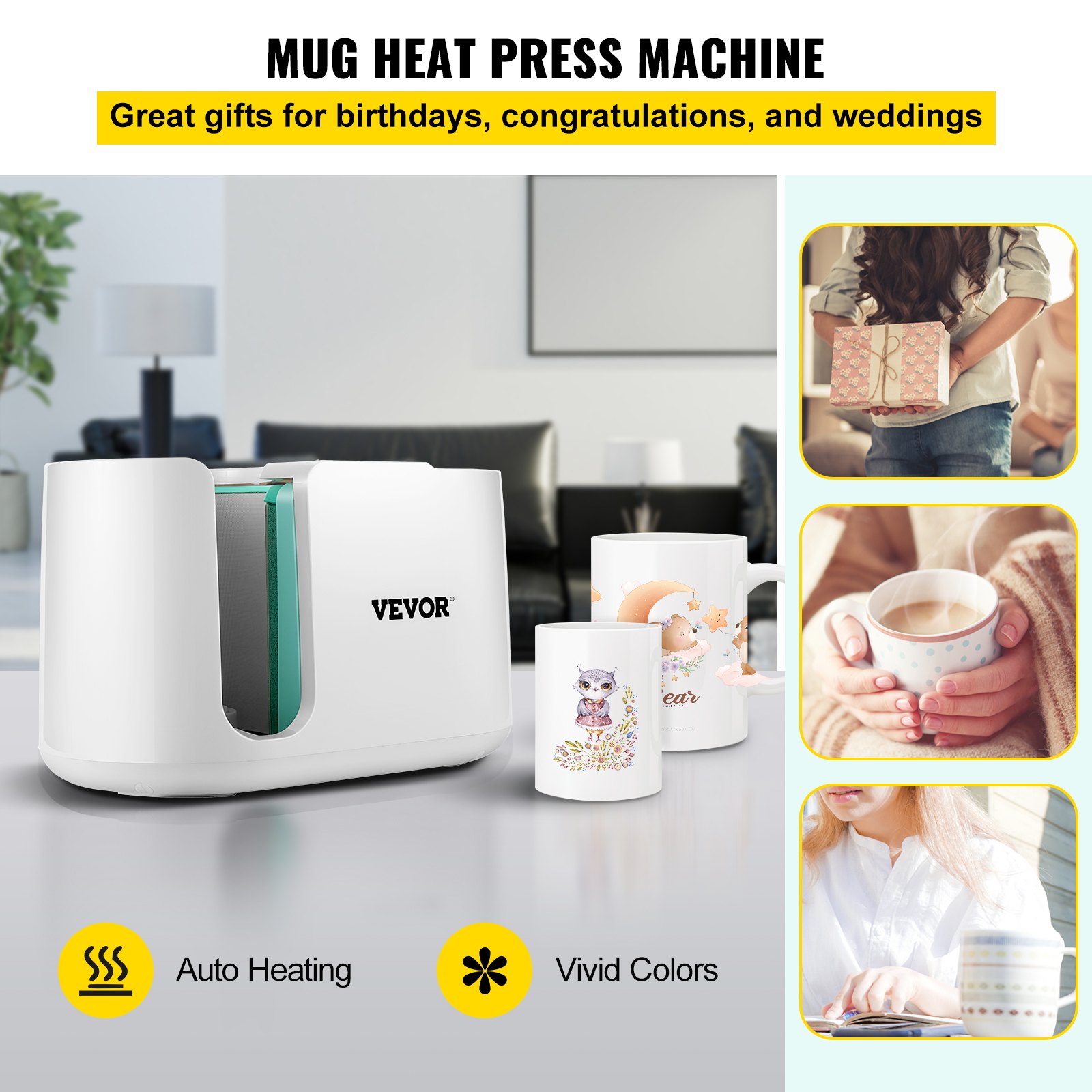 VEVOR Mug Press Machine, Automatic Mug Heat Press for Sublimation 11 ...