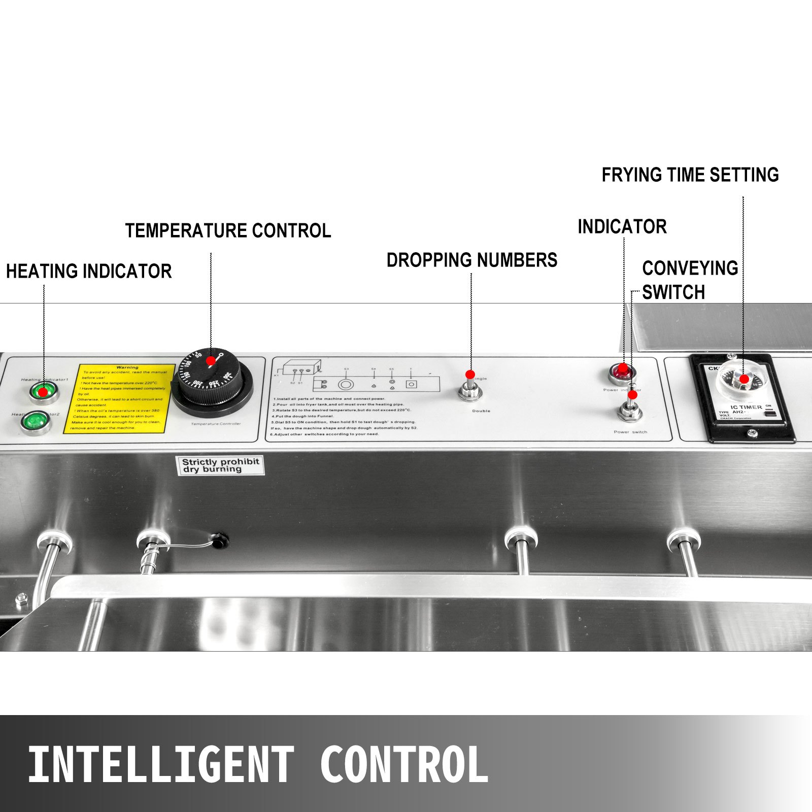VEVOR Commercial Automatic Donut Making Machine 2 Rows Auto Doughnut ...