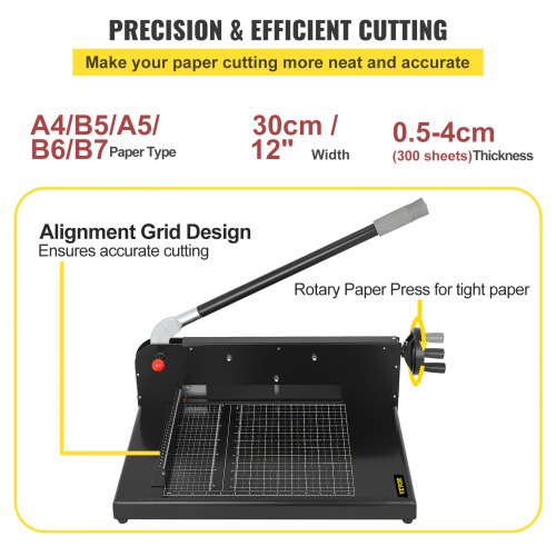 12" Width Manual Stack Paper Trimmer A4 Paper Cutter W/ Clamp & Safe ...