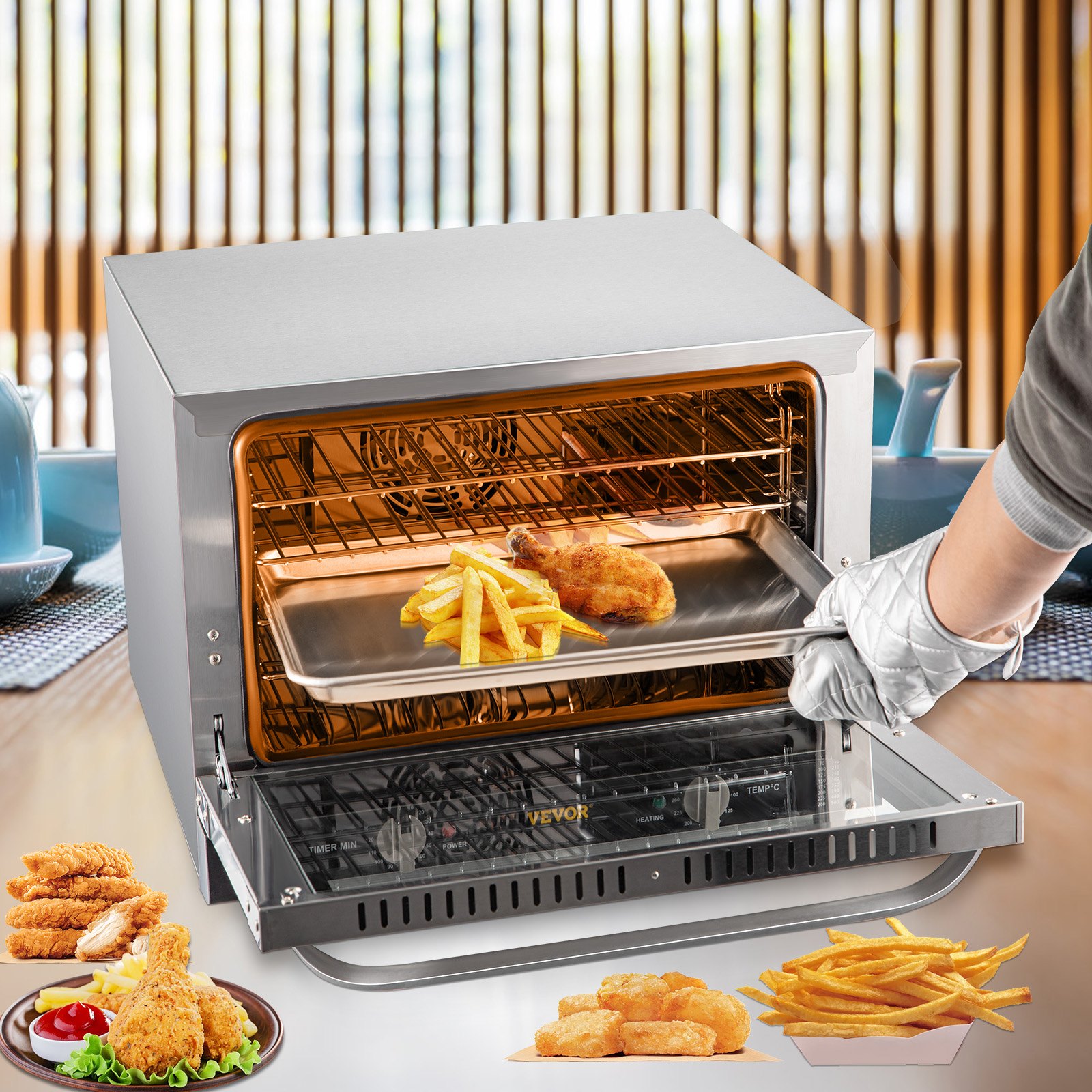 VEVOR Commercial Convection Oven, 66L/60Qt, Half-Size Conventional Oven ...
