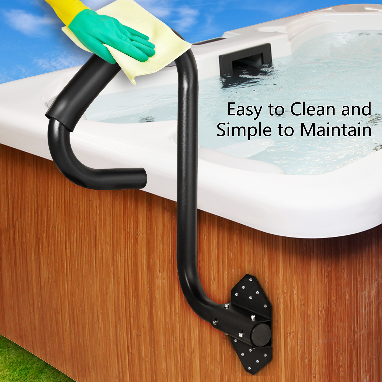 VEVOR Hot Tub Handrail 600LBS Capacity Spa Safety Rail Stationary Heavy ...