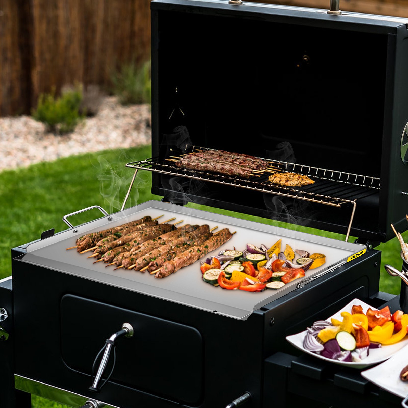VEVOR Plaque de cuisson en acier inoxydable, plaque supérieure plate de ...