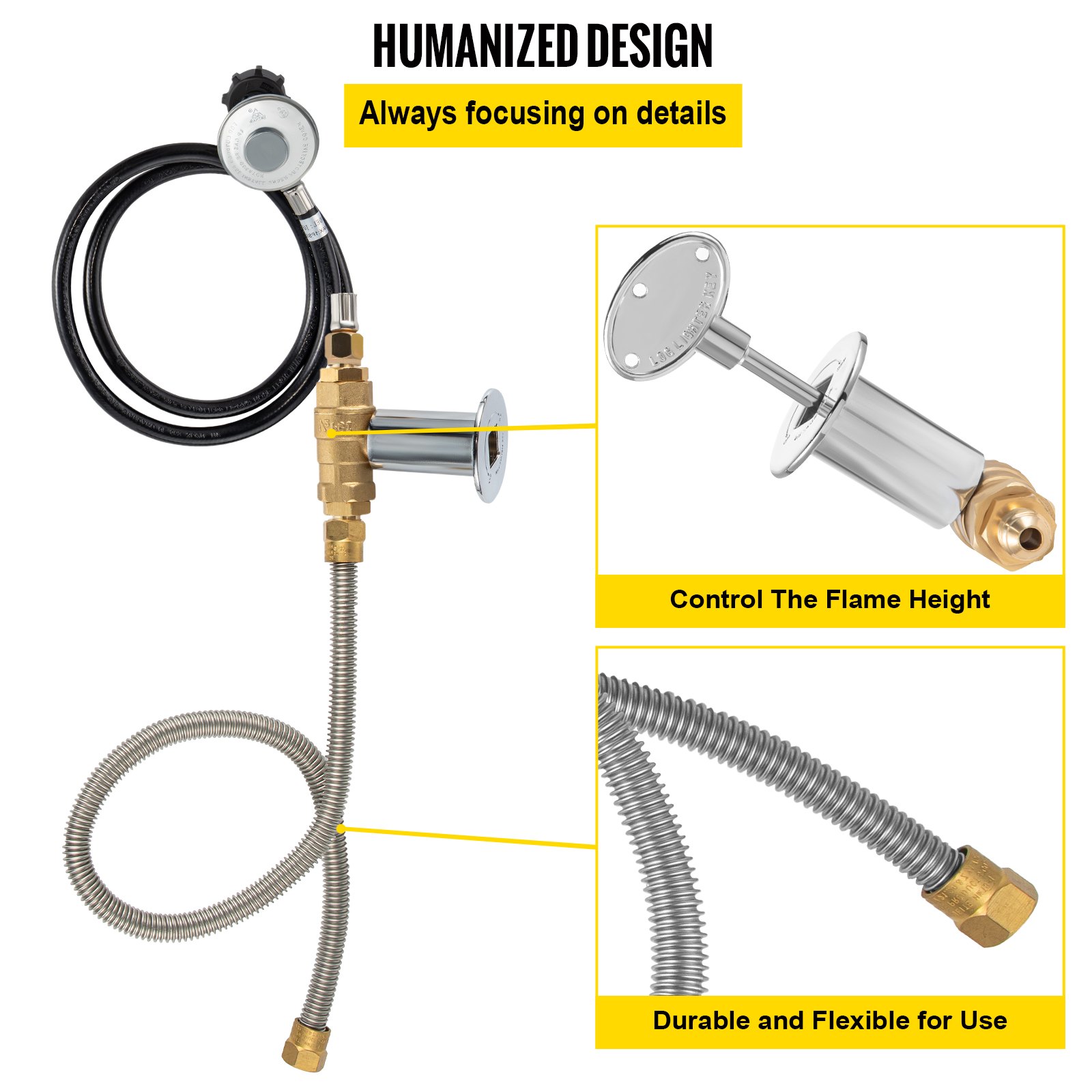 VEVOR Propane Gas Fire Pit Valve Control System Fire Pit Hose Kit w ...