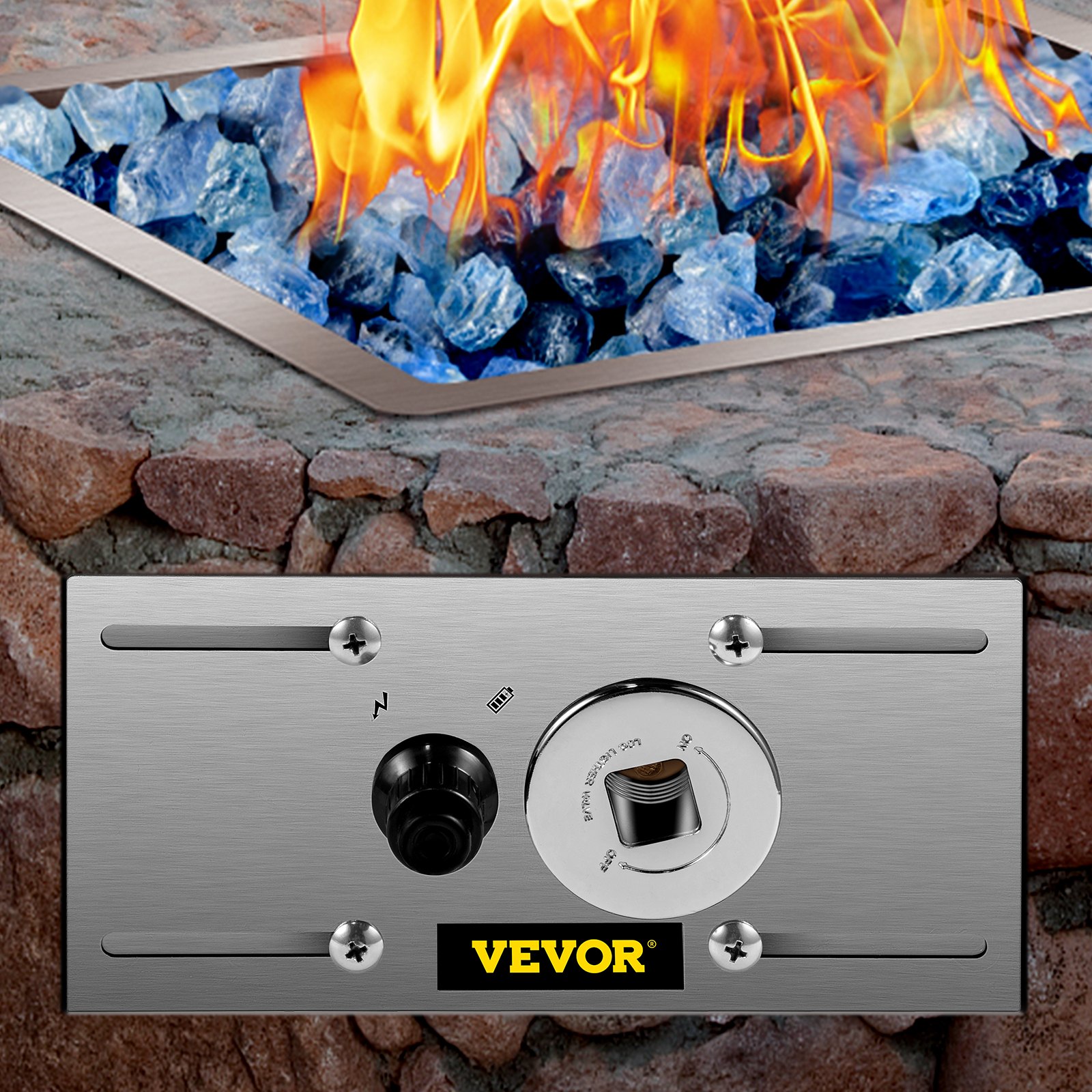 VEVOR Fire Pit Gas Burner Spark Ignition Kit, 300K BTU Fire Pit ...