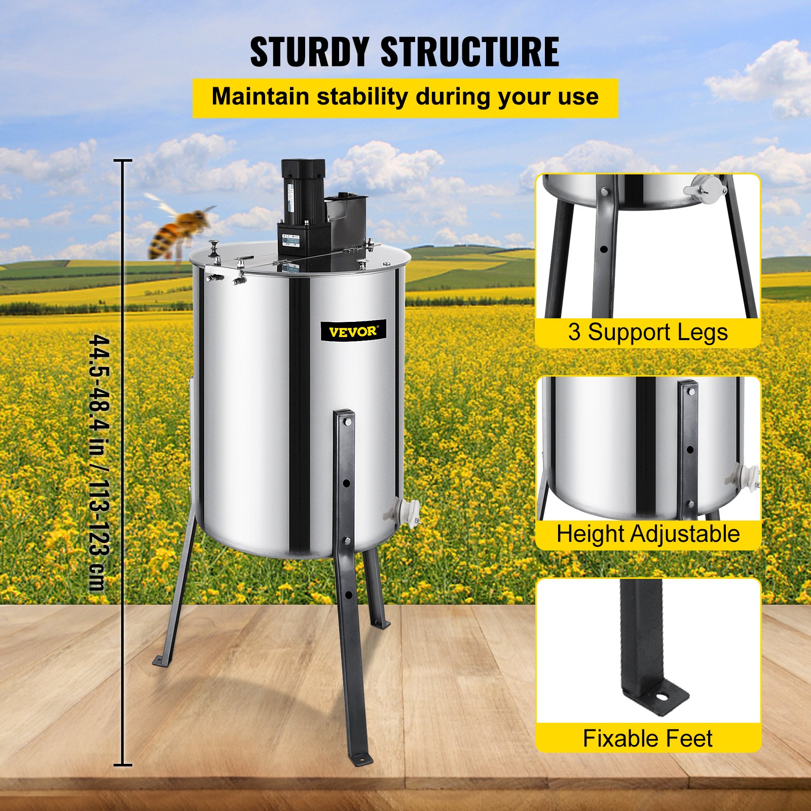 VEVOR Electric Honey Extractor 4 Frame Bee Honey Extractor Separator ...