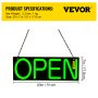 VEVOR LED Open Sign, 20" x 7" Neon Open Sign for Business ...