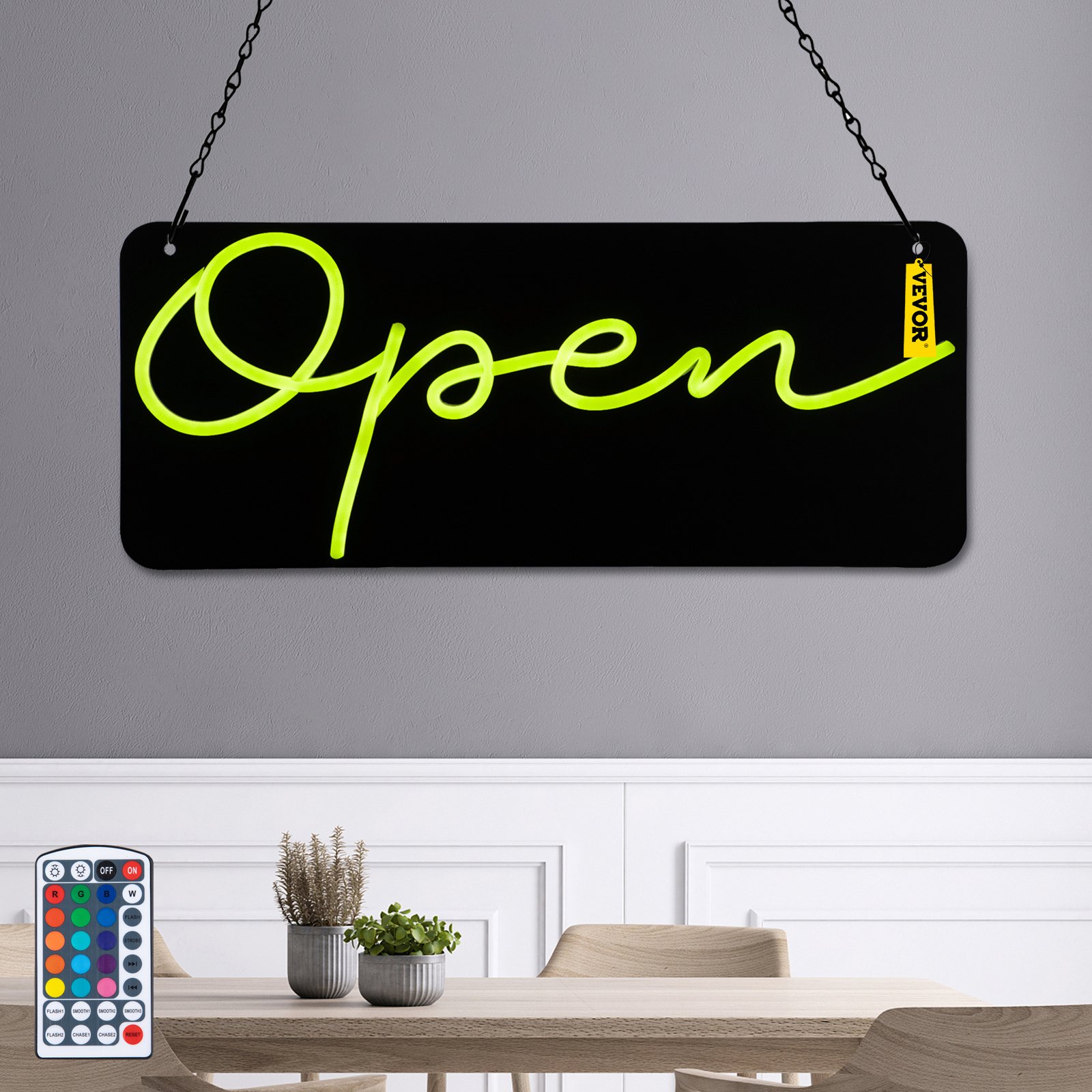 VEVOR LED Open Sign, 22" x 9" Neon Open Sign for Business, Multiple ...