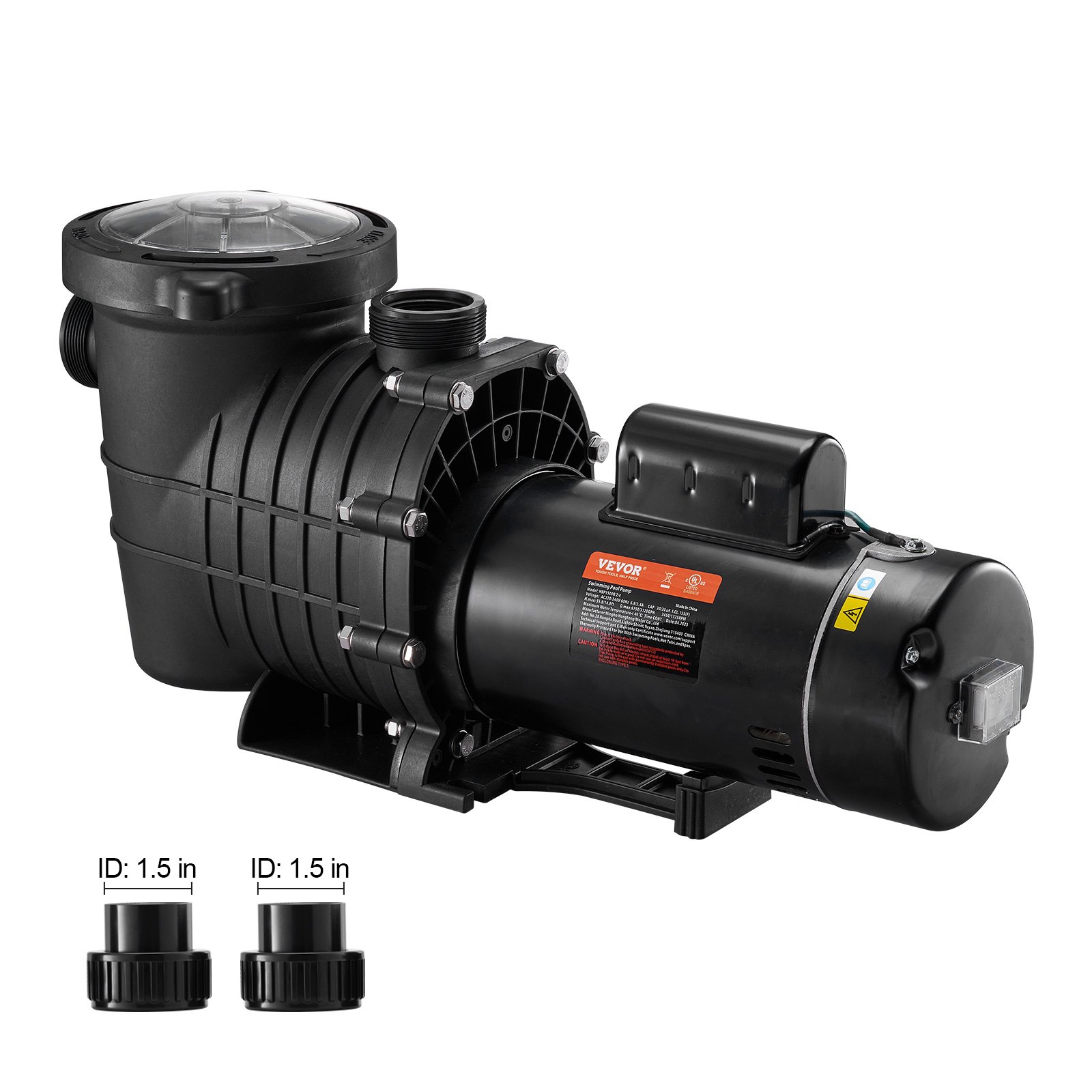 VEVOR Pool Pump 2.0HP 230V, Variable Dual Speed Pumps 1500W, 5520 GPH ...